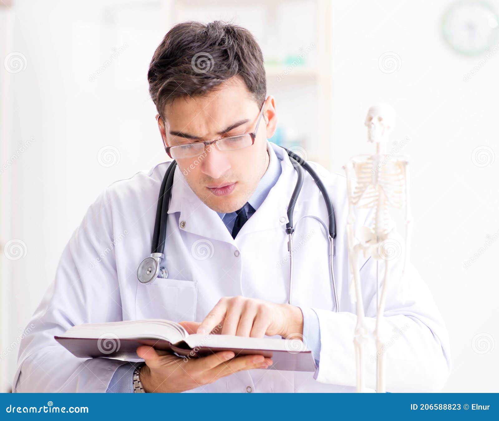 Doctor Explaining Human Body on Skeleton Stock Image - Image of human ...