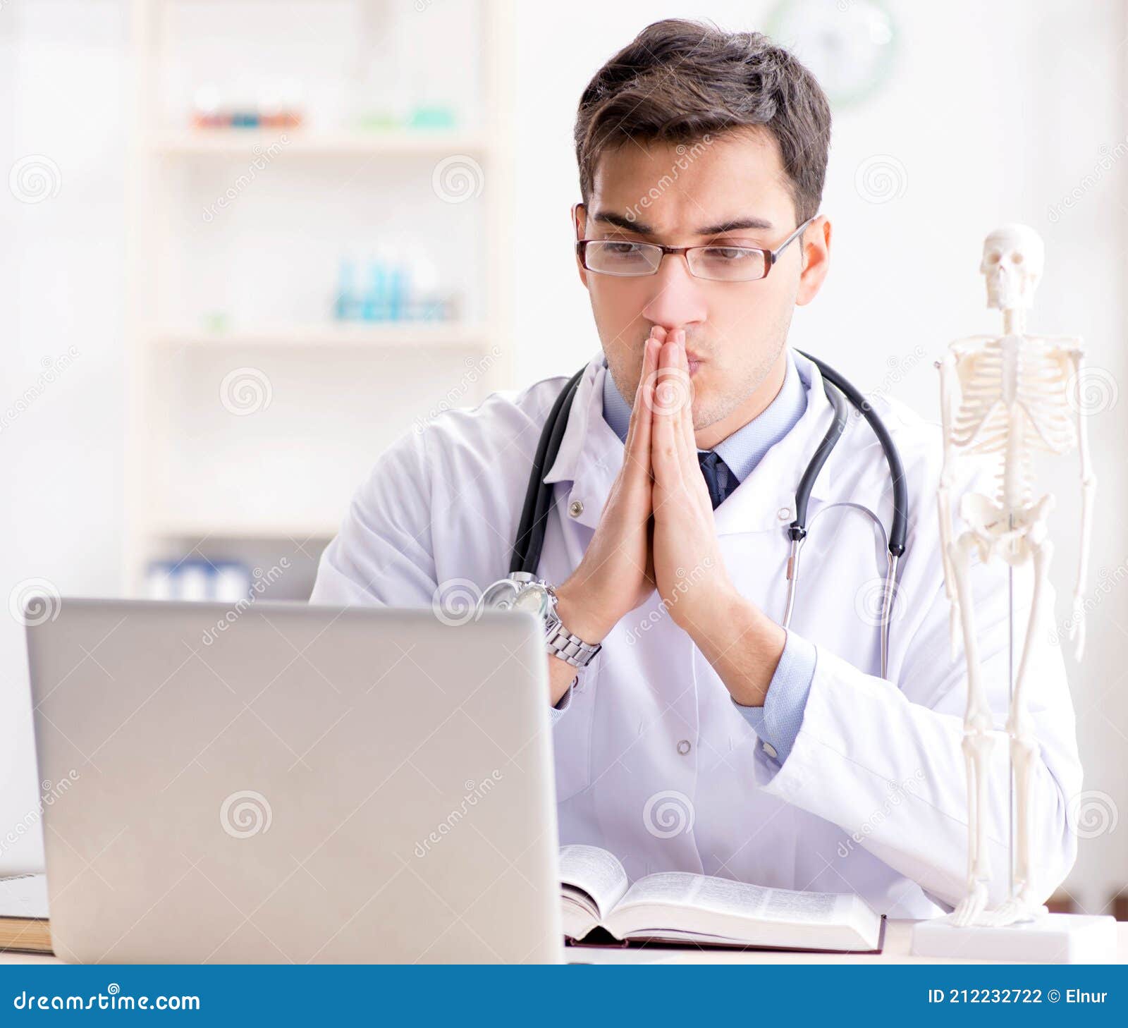 Doctor Explaining Human Body on Skeleton Stock Photo - Image of ...