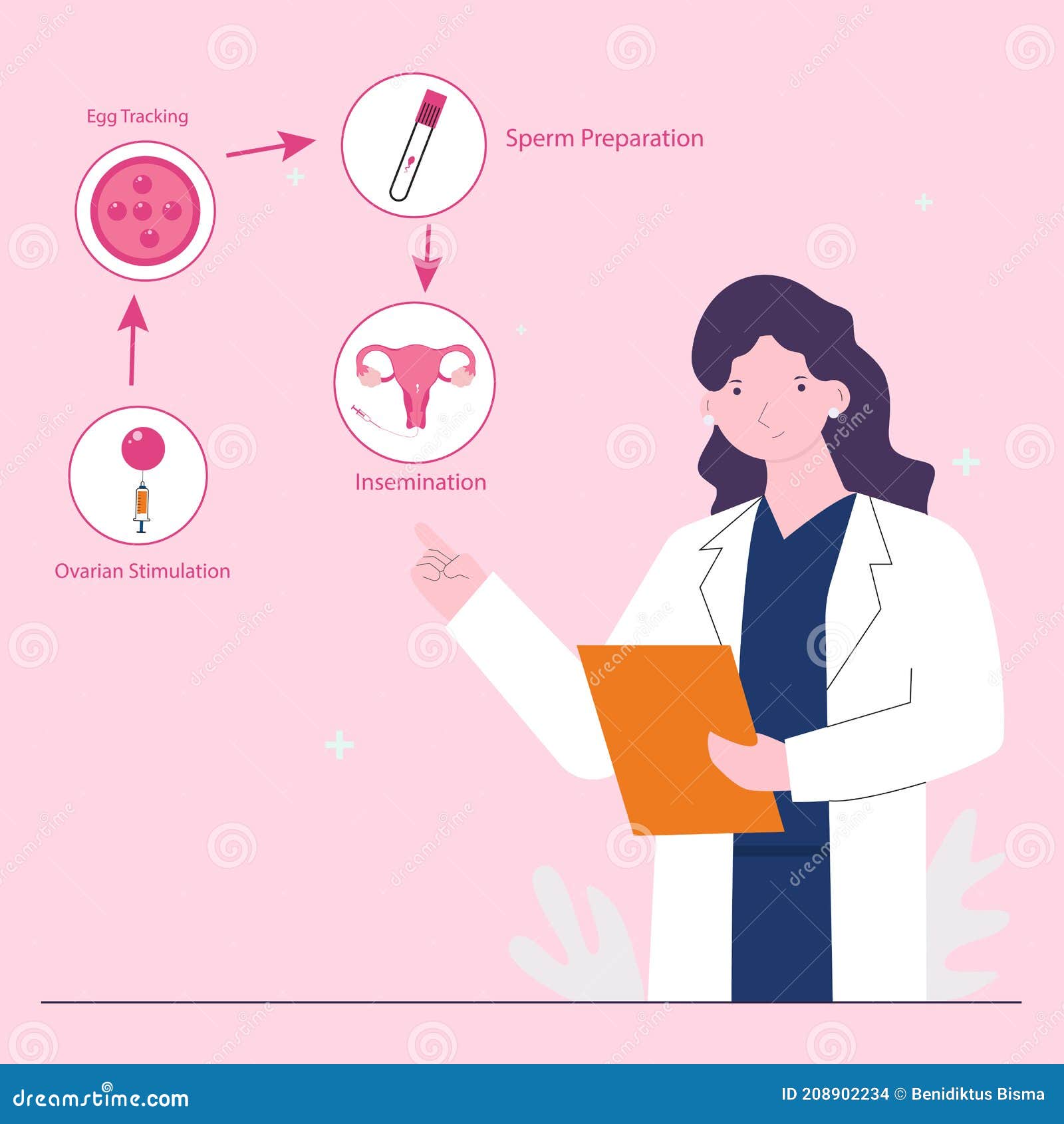 Doctor Explaining Intrauterine Insemination or IUI Stock Vector ...