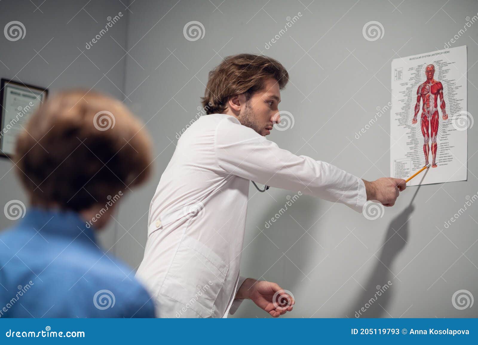 A Doctor is Explaining Something To His Patient, Using the Picture ...