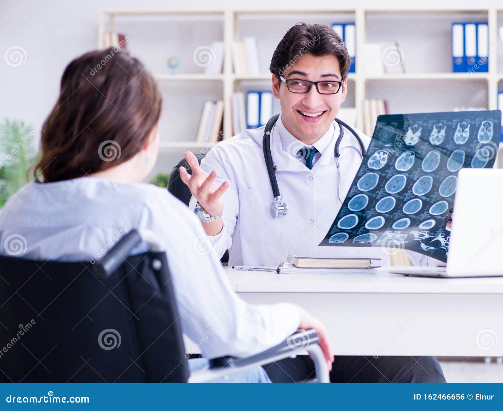 Doctor Explaining To Patient Results of X-ray Imaging Stock Photo ...