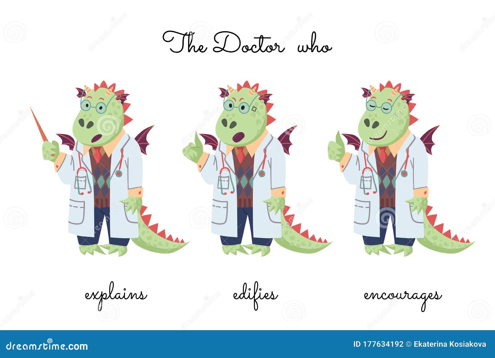 Doctor Dragon And Patient Whose Body Is Shown In The X-ray. Vector ...