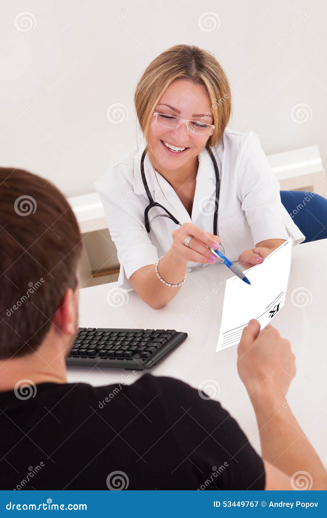 Doctor Explains Prescription Stock Image - Image of appointment, giving ...