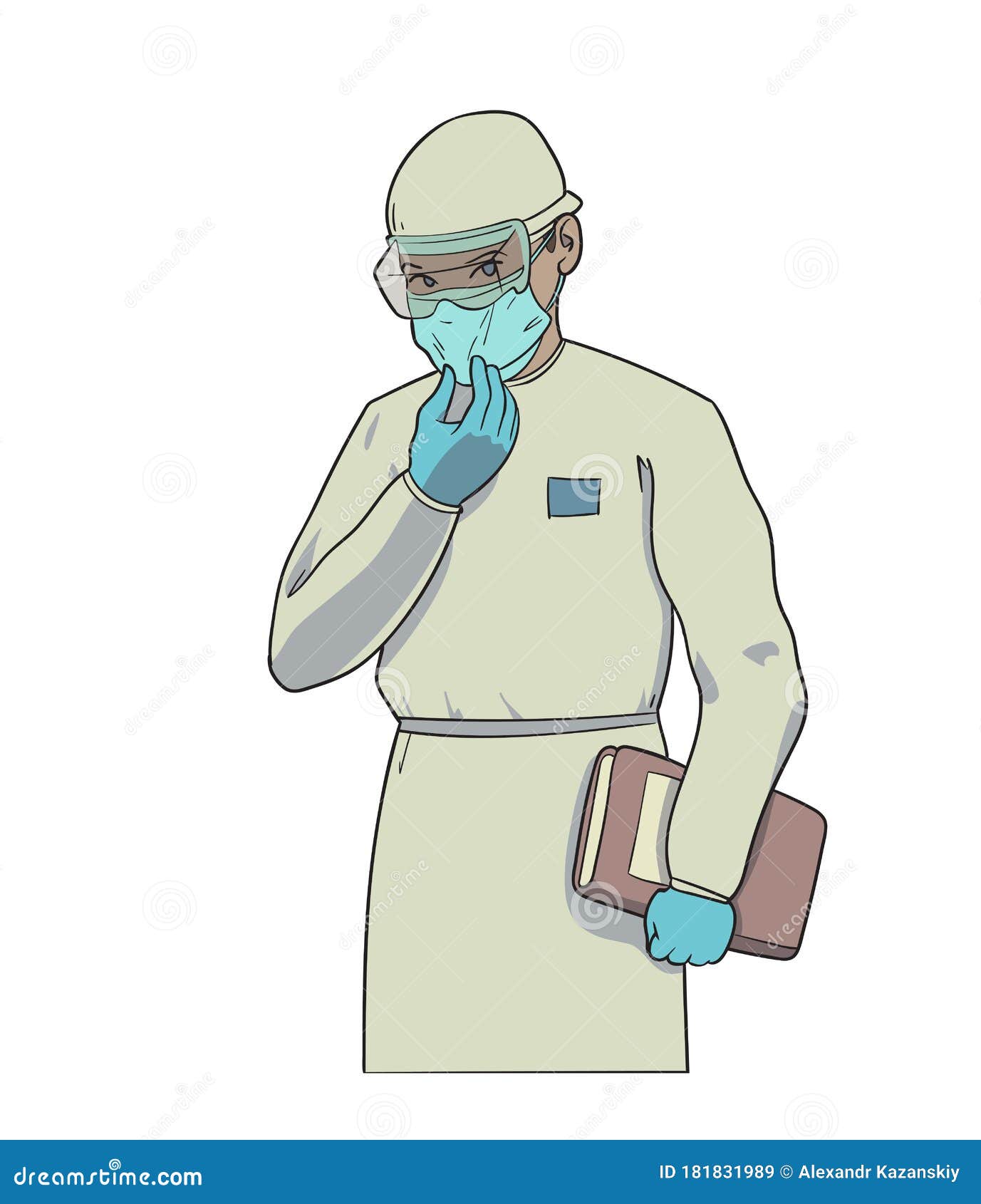 Doctor with face mask stock vector. Illustration of graphic - 181831989