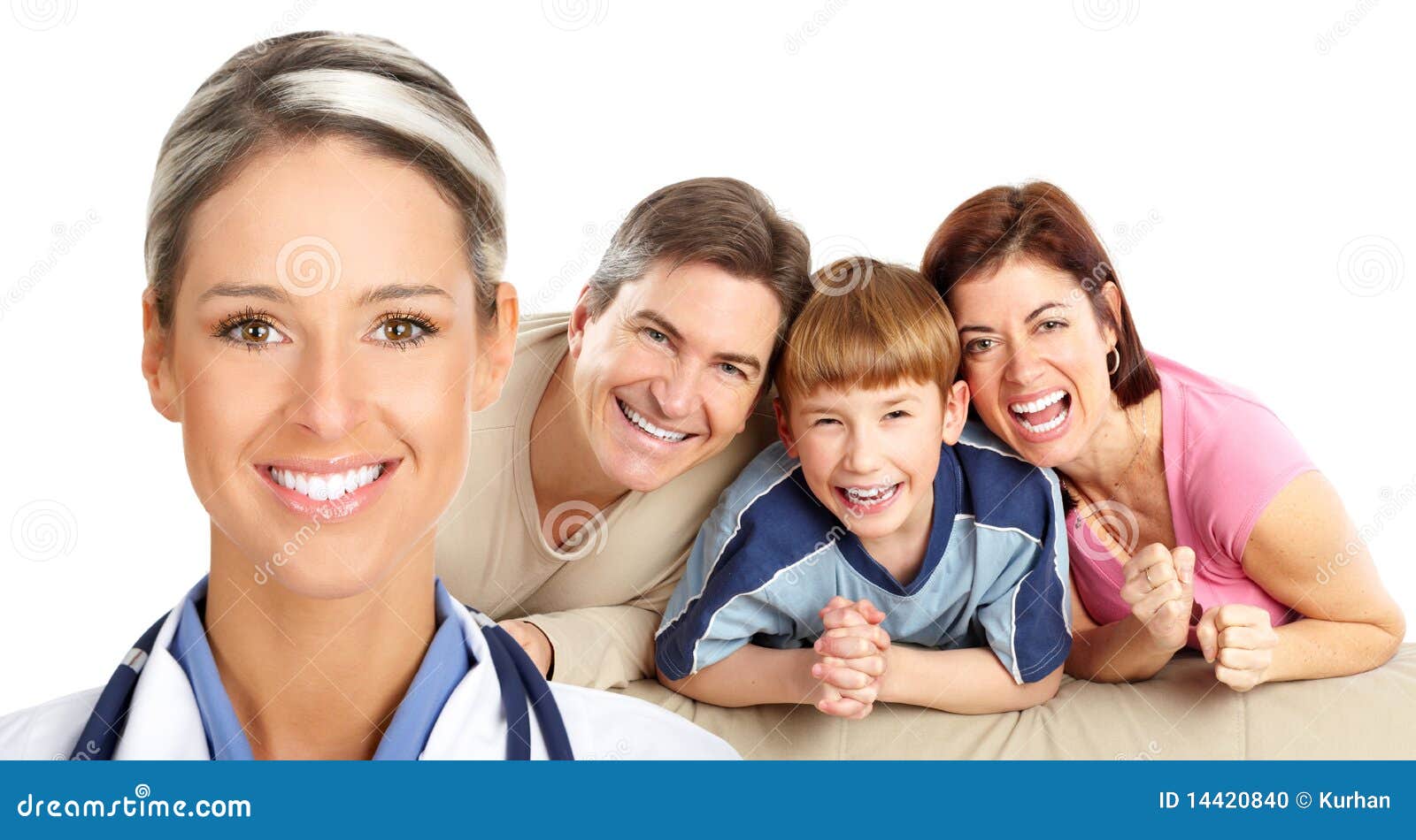Doctor and family stock photo. Image of pediatrics, children - 14420840