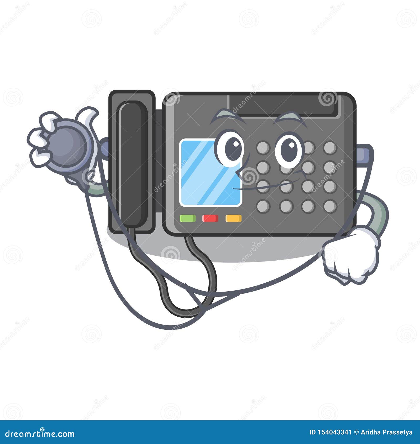 Doctor Fax Machine Isolated in the Mascot Stock Vector - Illustration ...