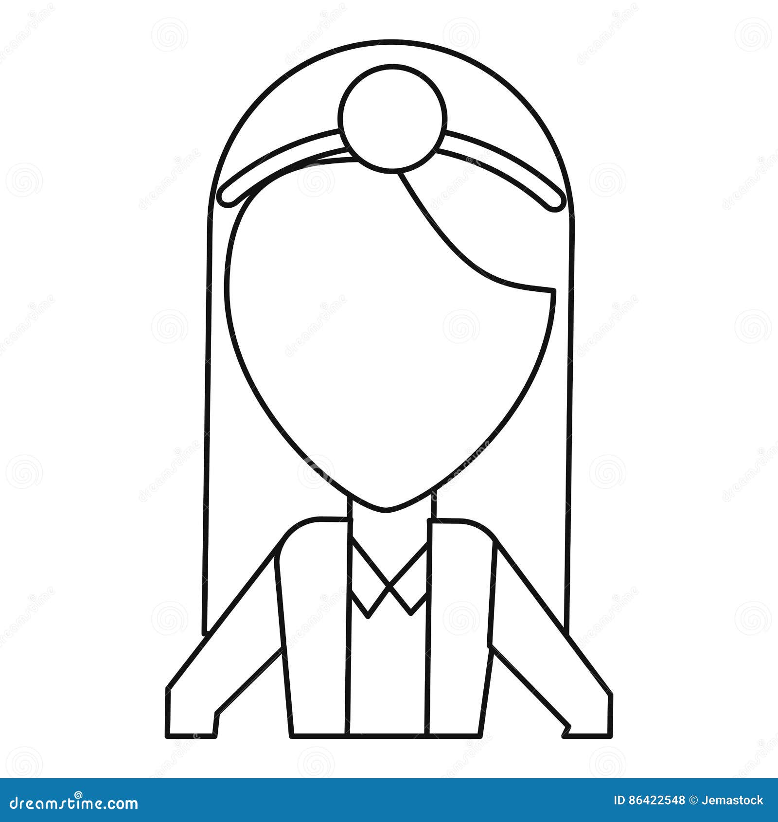 Doctor Female with Head Mirror and Coat Thin Line Stock Vector ...