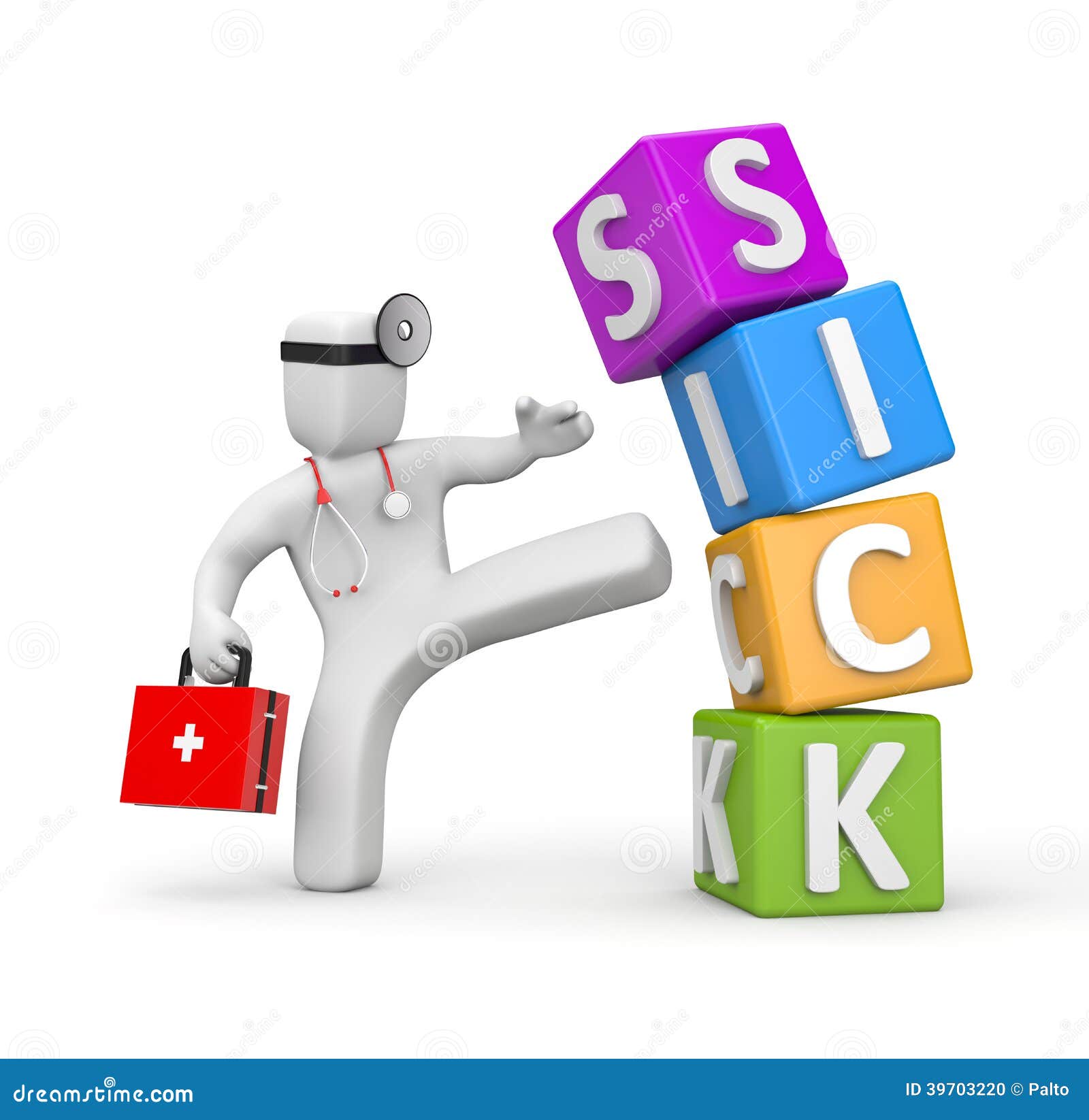 Doctor fights sick stock illustration. Illustration of profession ...