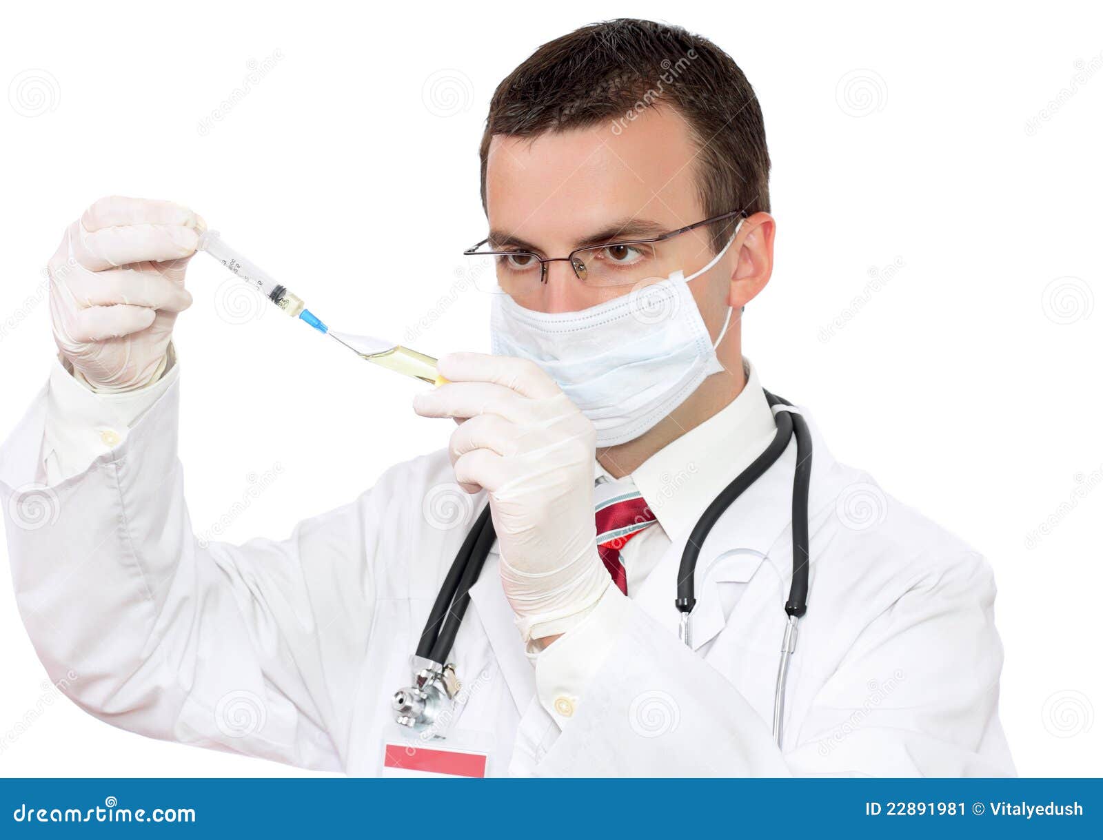 Doctor Fill Syringe Medication. Stock Image - Image of influenza ...