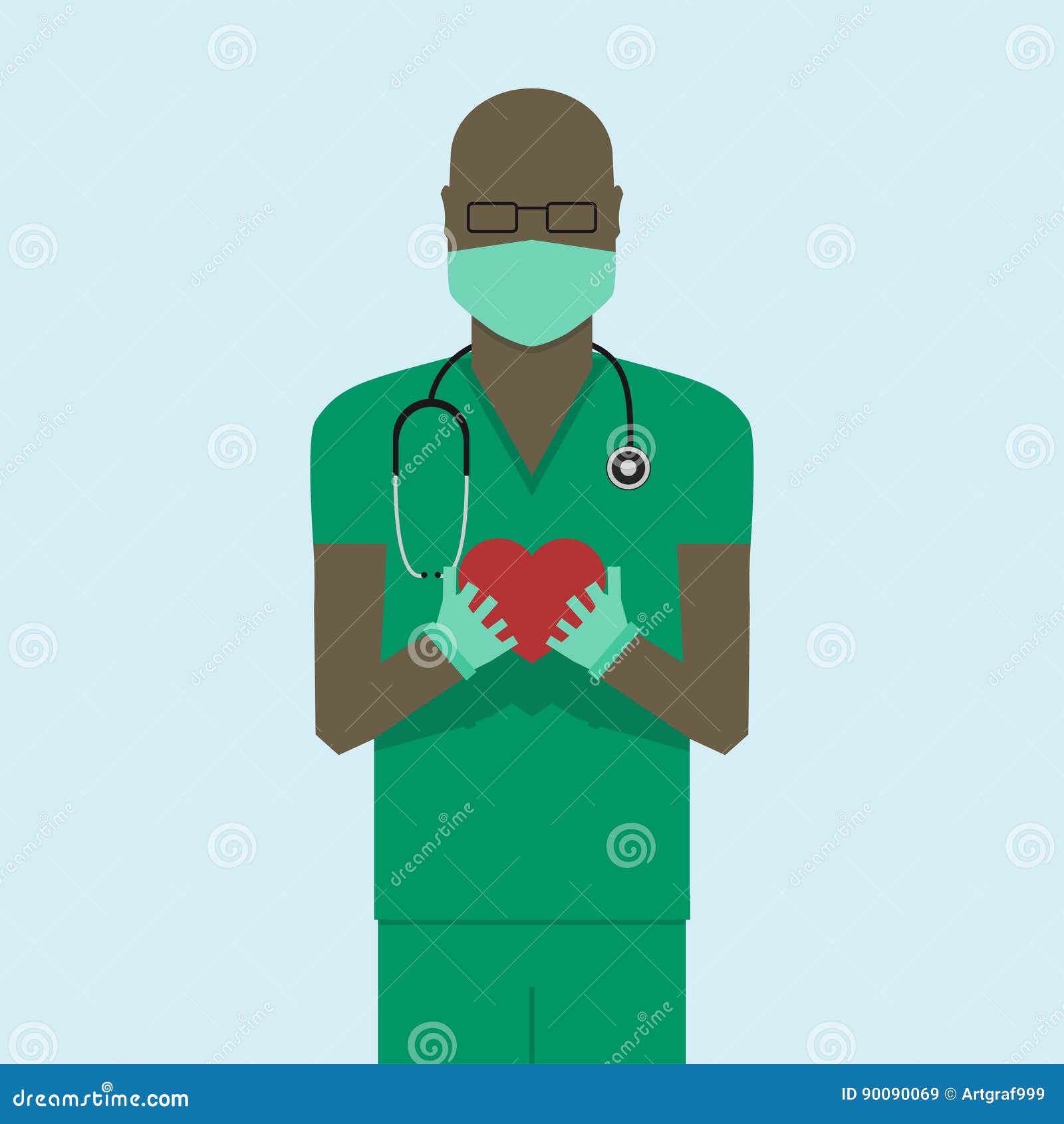 Doctor flat design stock illustration. Illustration of physic - 90090069