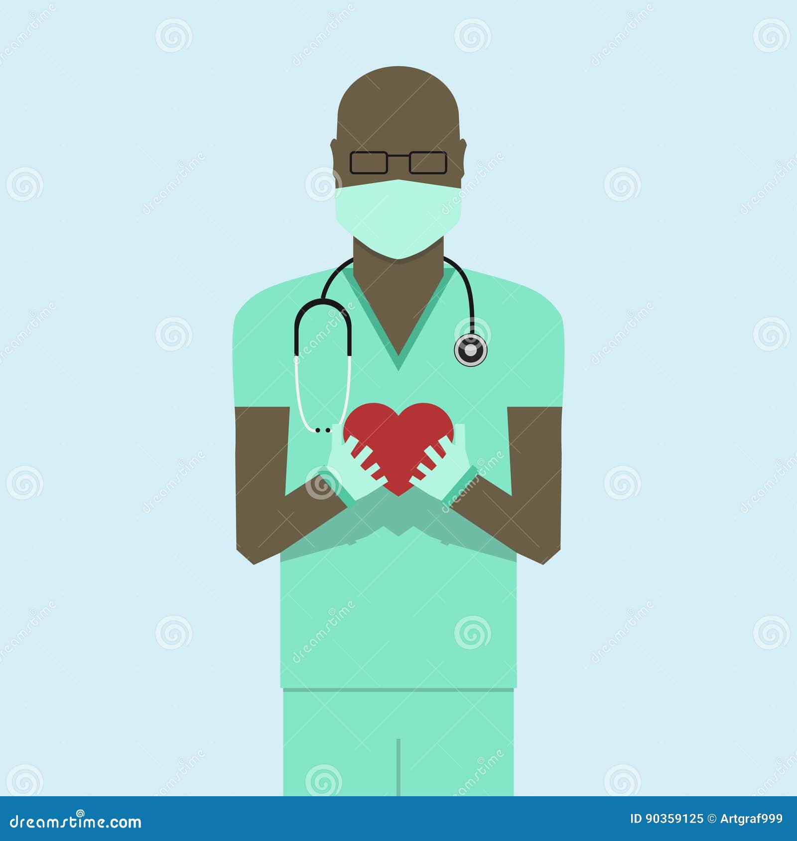 Doctor flat design stock illustration. Illustration of doctor - 90359125