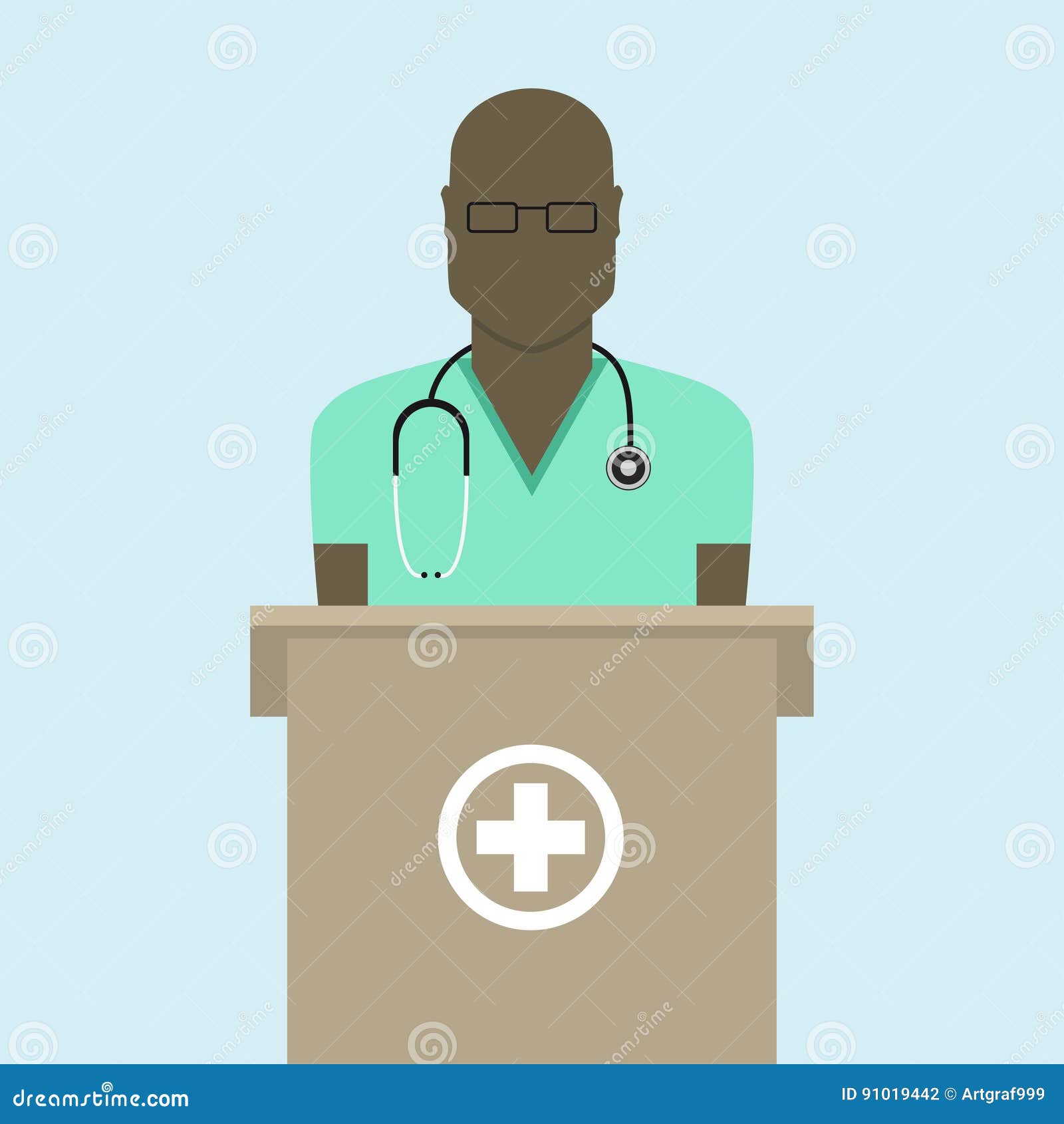 Doctor flat design stock vector. Illustration of design - 91019442