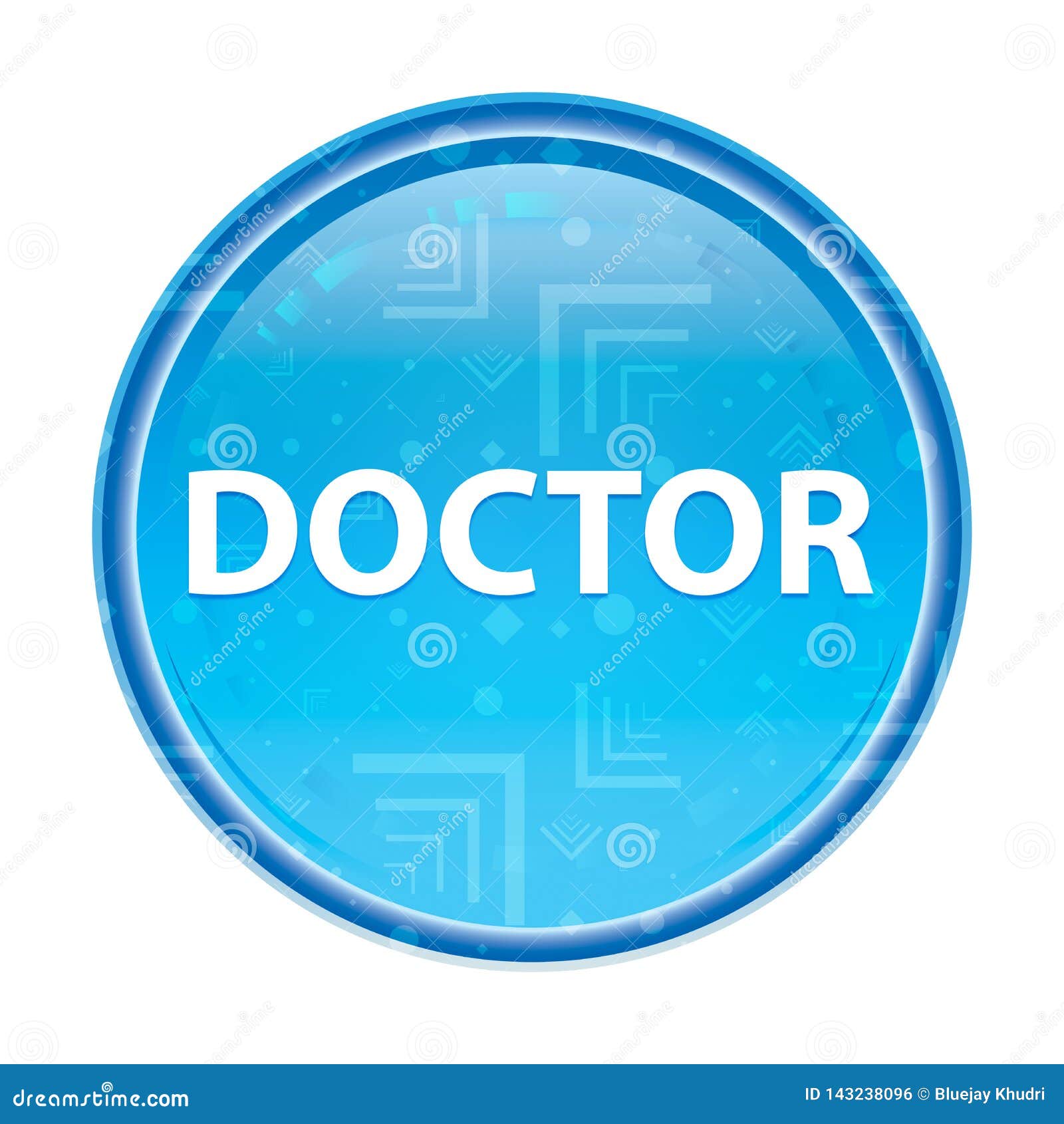 Doctor Floral Blue Round Button Stock Illustration - Illustration of ...
