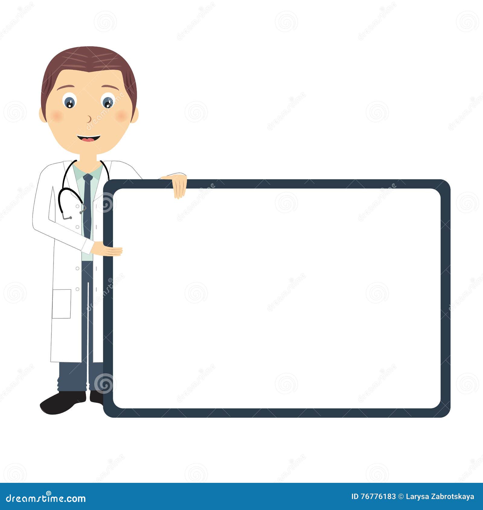 Doctor with frame stock illustration. Illustration of physician - 76776183