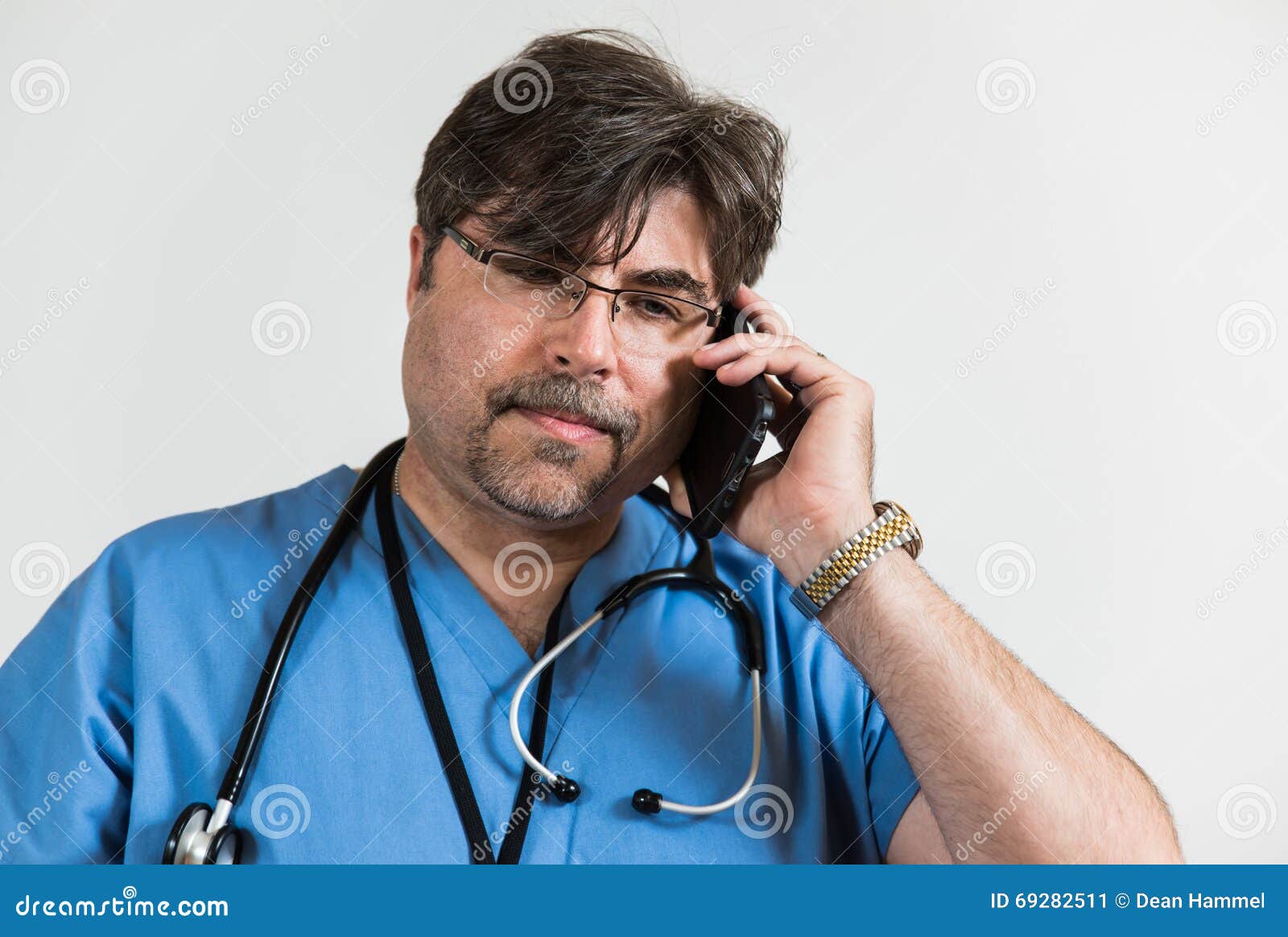 Doctor on Generic Cell Phone Stock Image - Image of practicioner ...