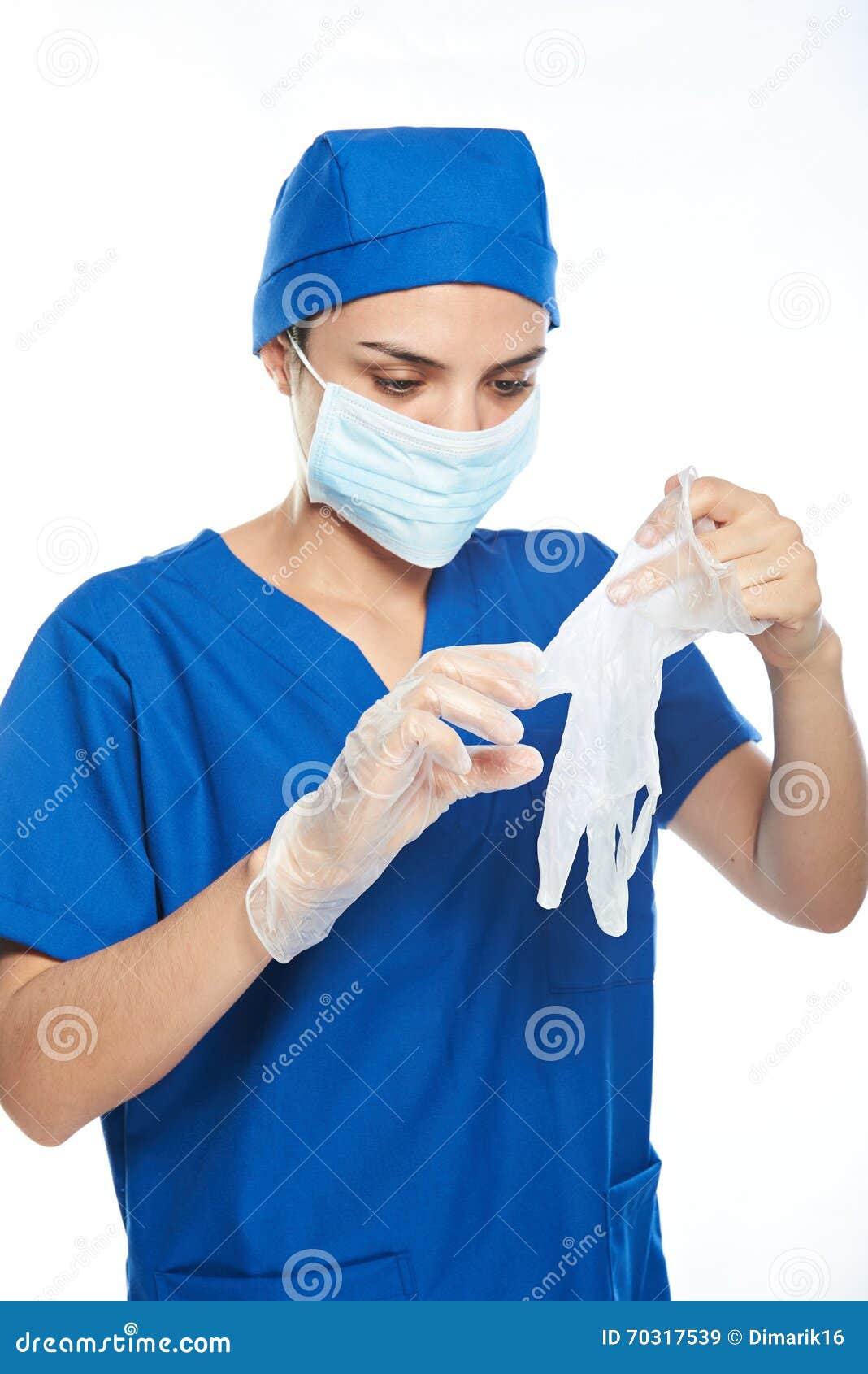 Doctor Getting Ready for Operation Stock Image - Image of nurse, blue ...