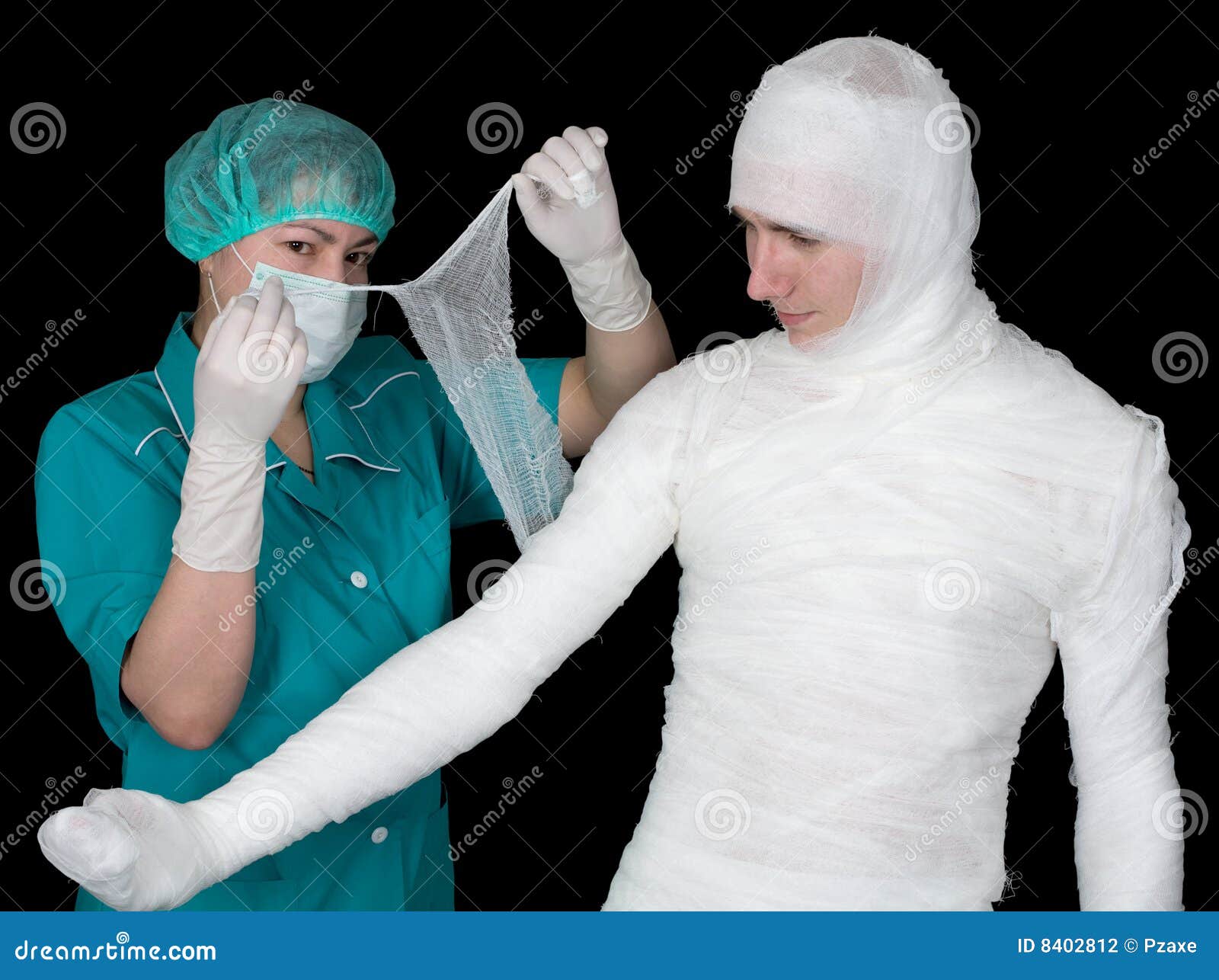 Doctor Give Bandaged Patient Stock Photo - Image of doctor, bandage ...