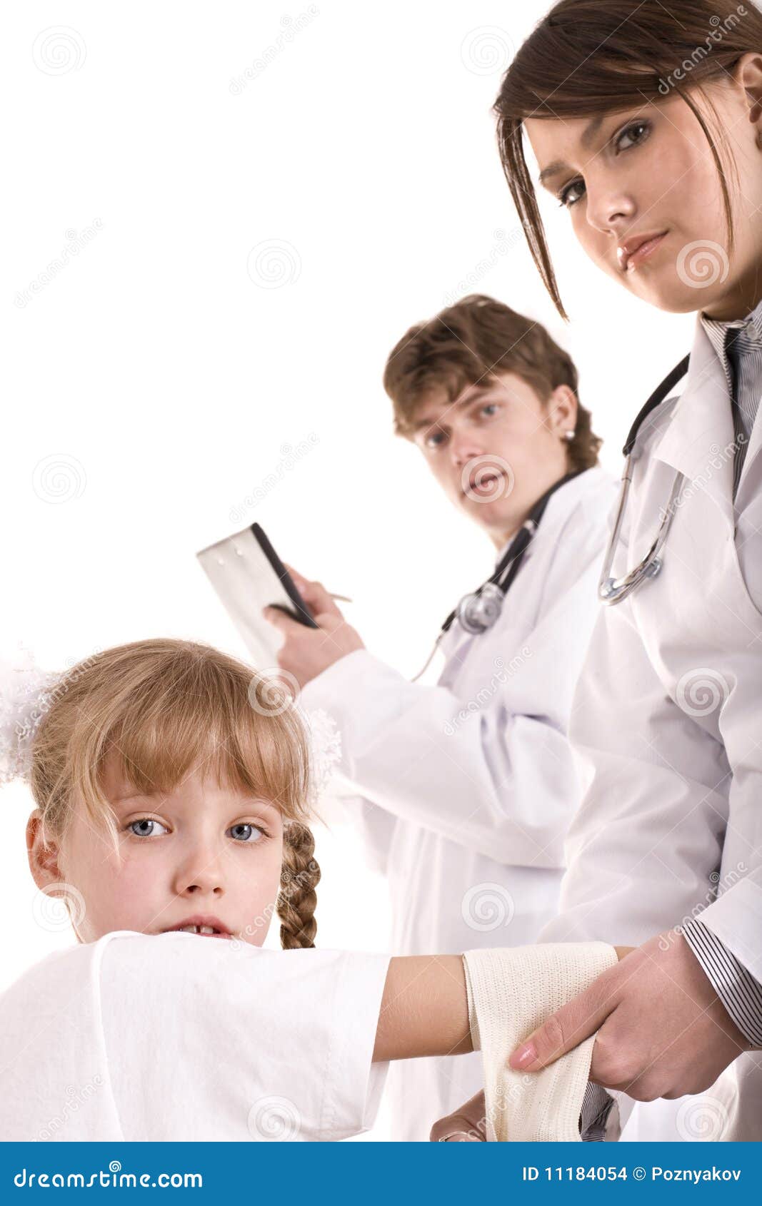 Doctor Give First Aid of Child. Stock Photo - Image of girl, offspring ...