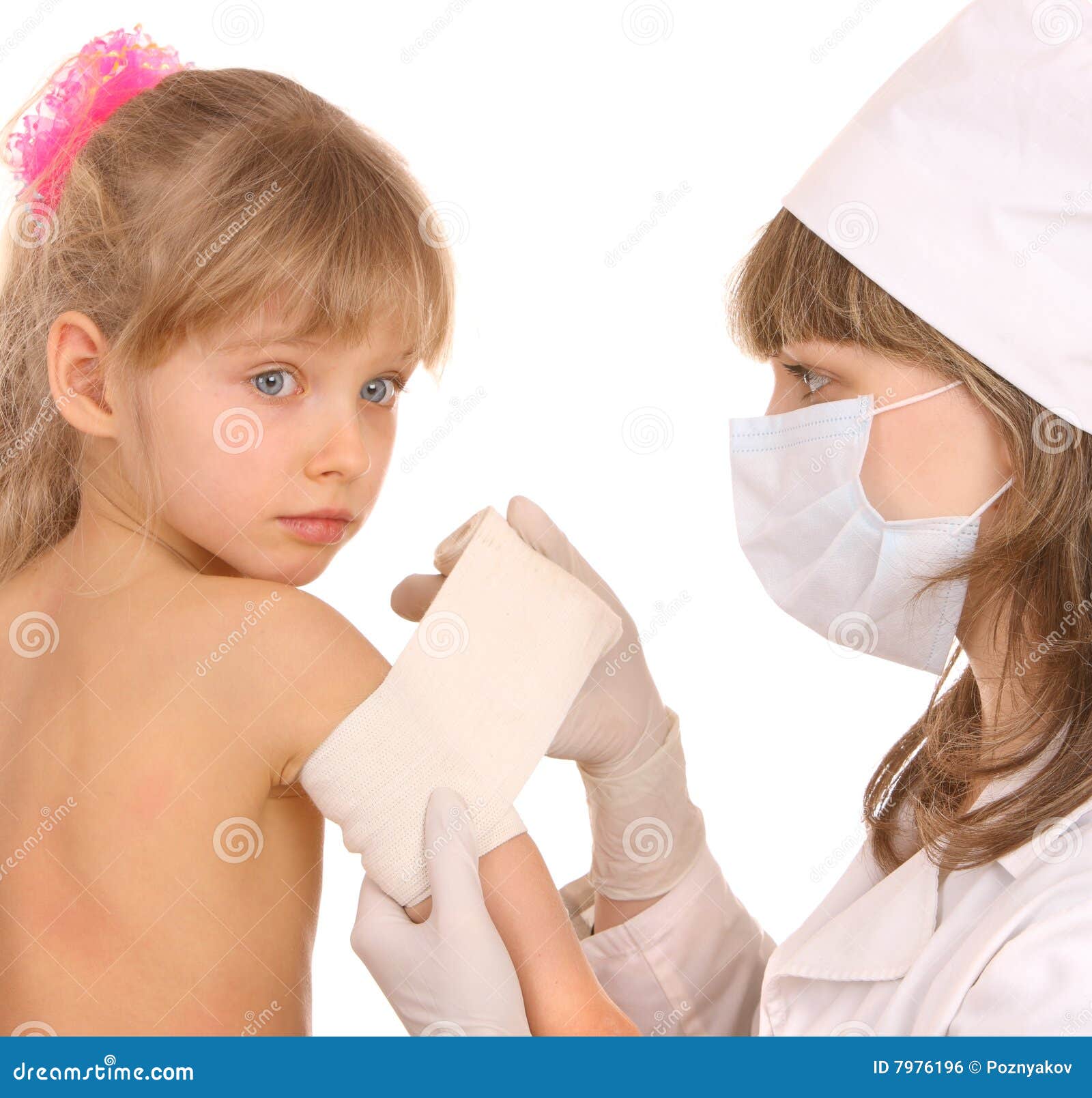 Doctor Give First Aid of Child. Stock Photo - Image of protective ...