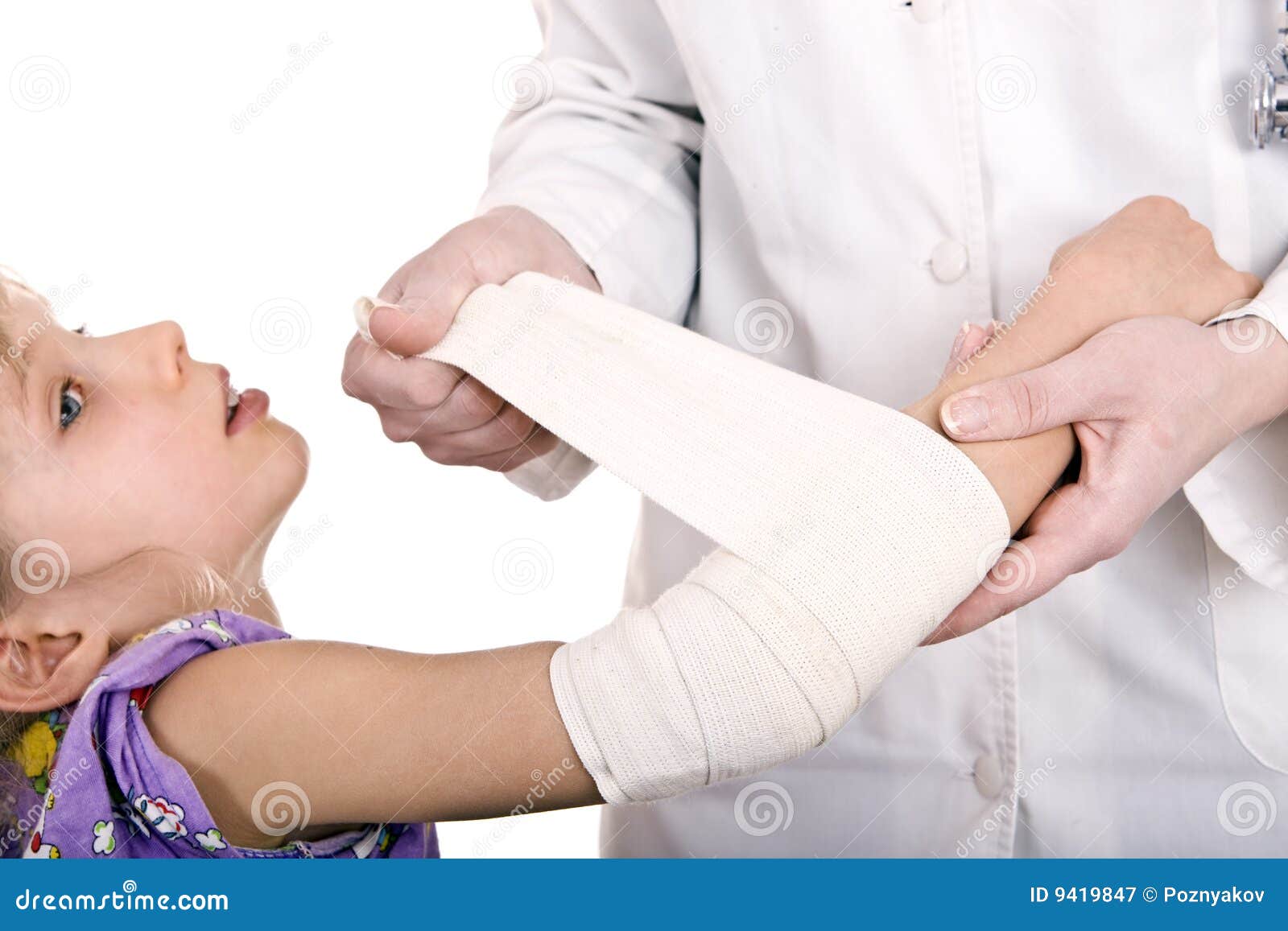 Doctor Give First Aid of Child. Stock Image - Image of beautiful, black ...