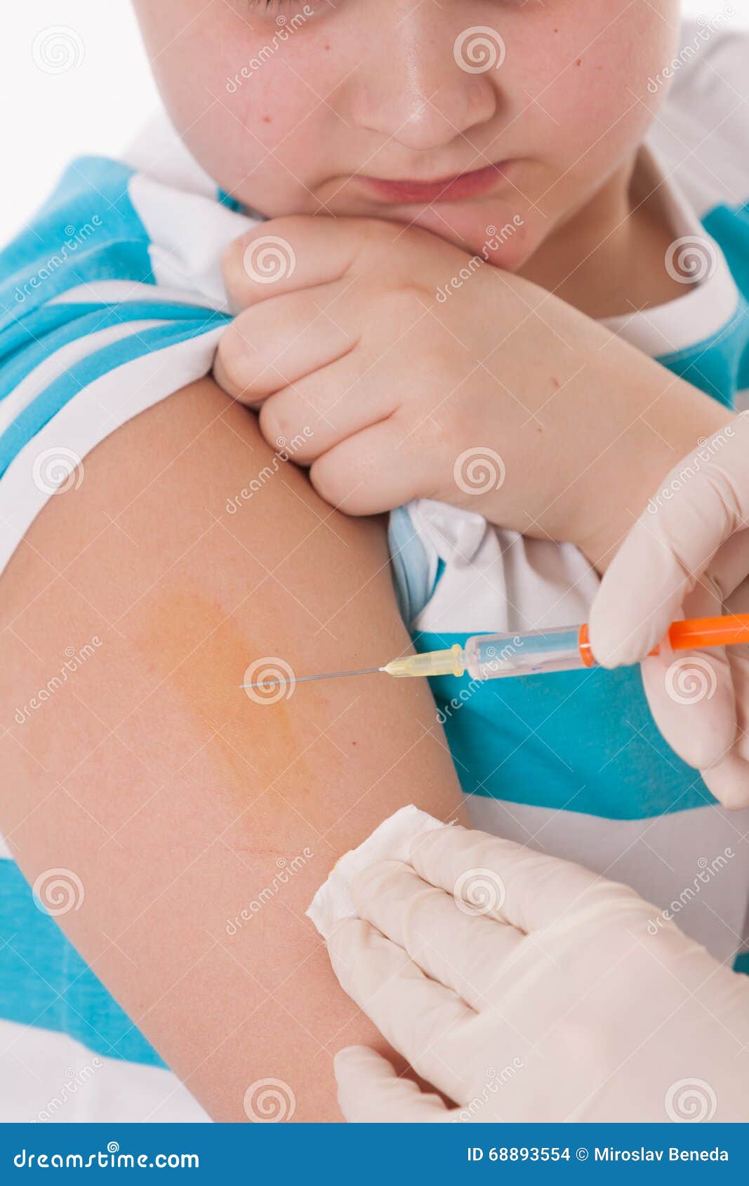 Doctor Giving a Child Injection in Arm Stock Photo - Image of immunity ...