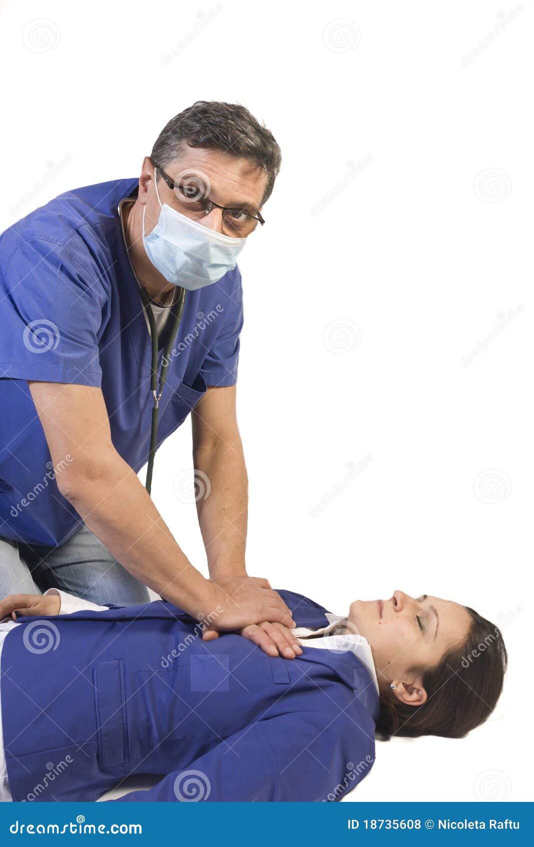 Doctor Giving First Aid To Female Pacient Stock Photo - Image of health ...
