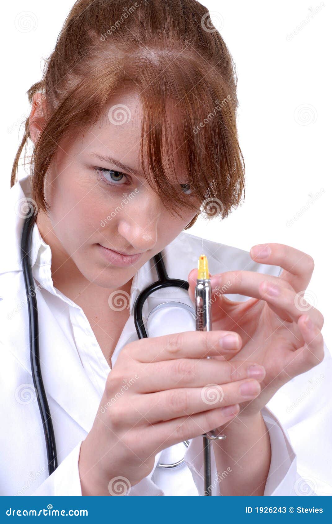 Doctor Giving an Injection stock image. Image of woman - 1926243