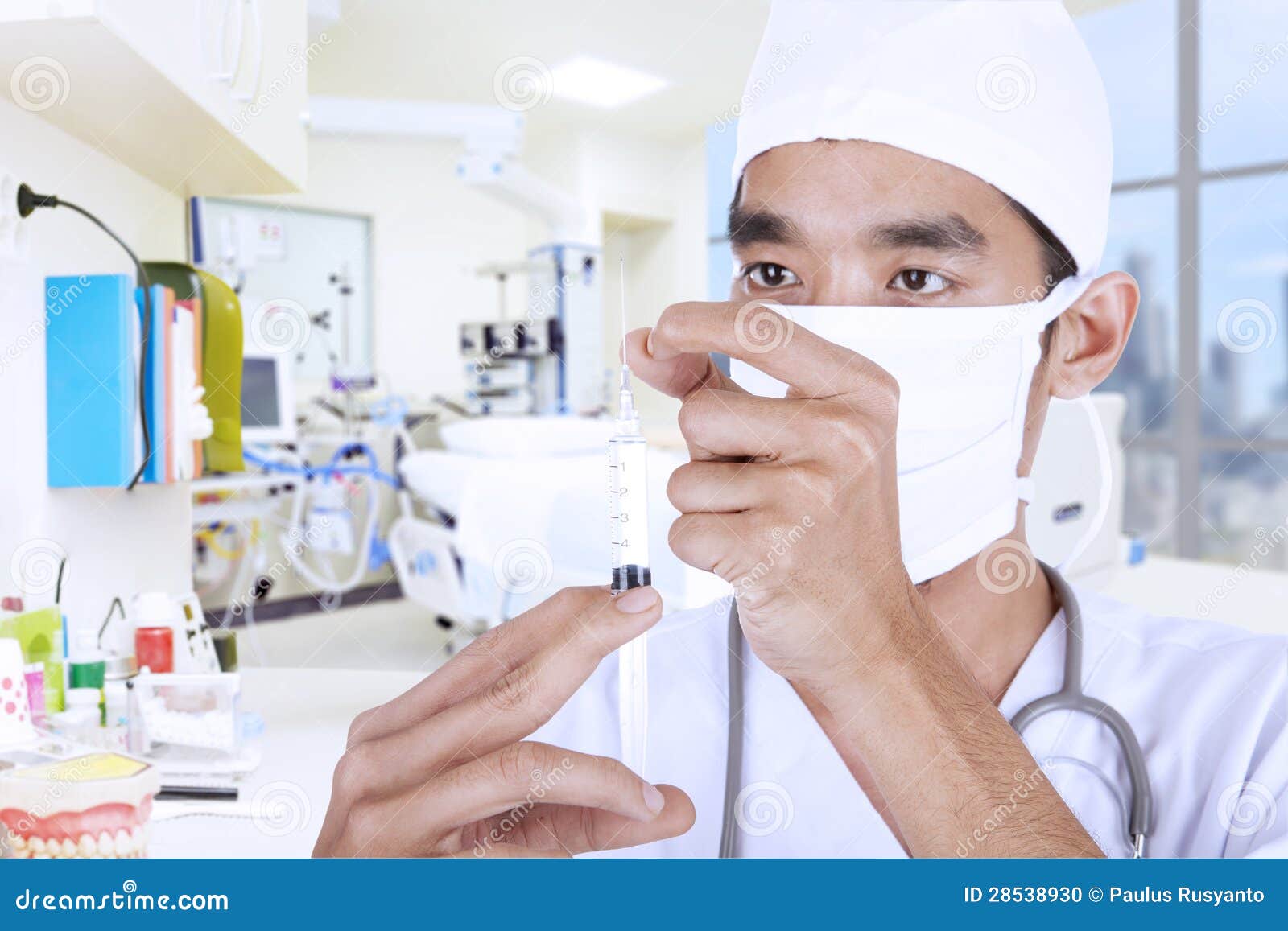 Doctor Giving Injection at Hospital Stock Photo - Image of hospital ...