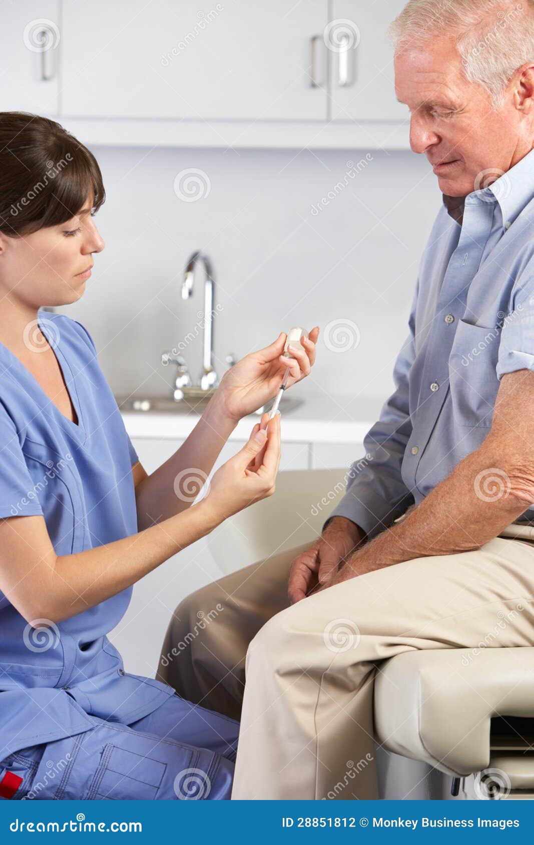 Doctor Giving Male Patient Injection Stock Photo - Image of exam, room ...