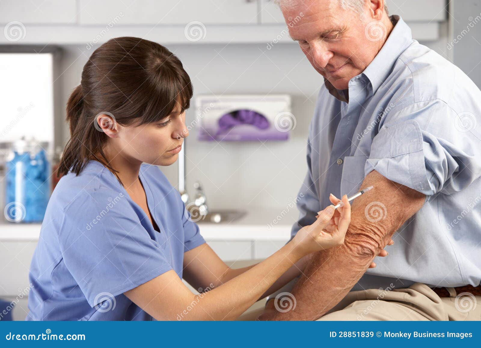 Doctor Giving Male Patient Injection Stock Image - Image of health ...