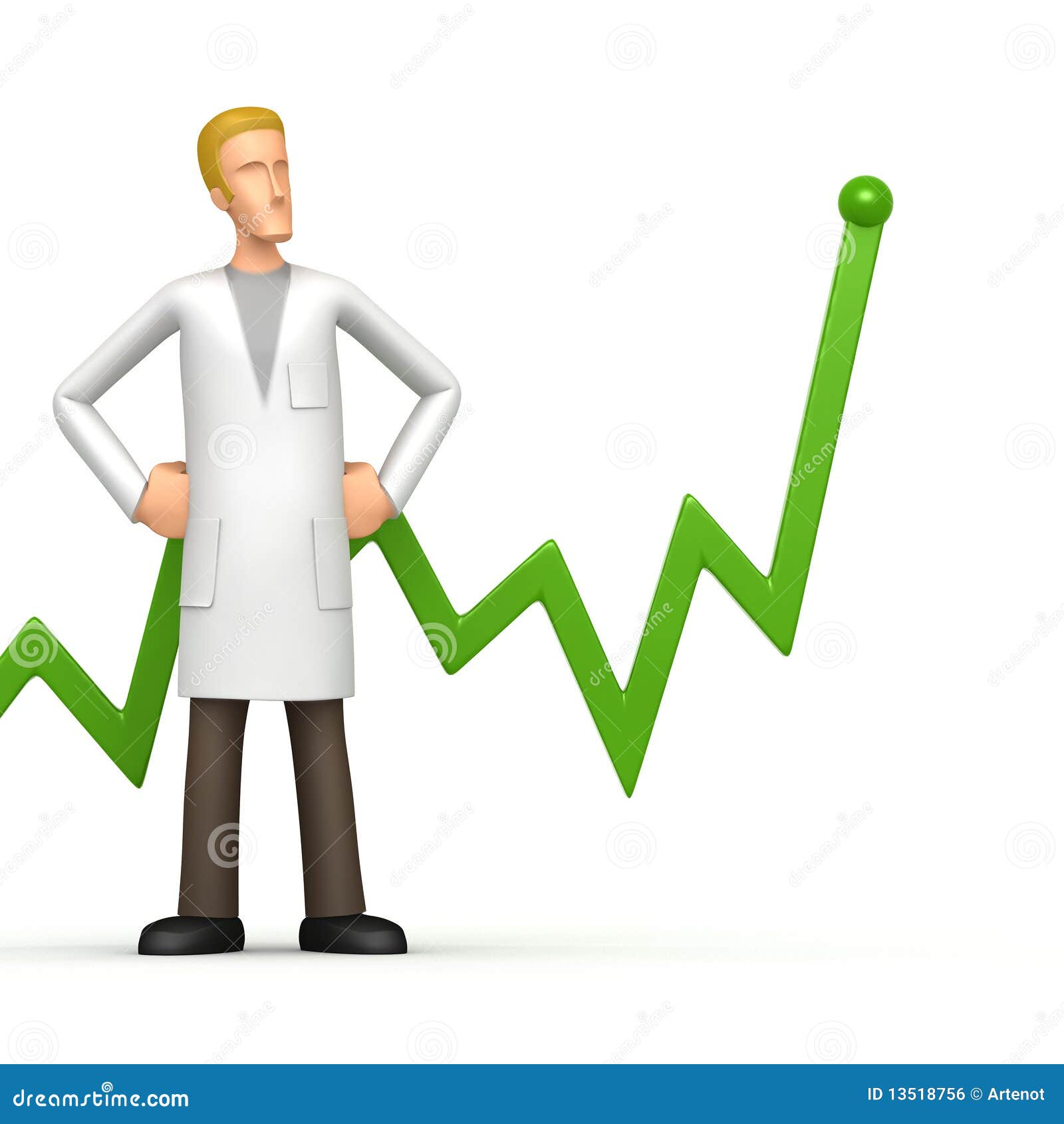 Doctor with green diagram stock illustration. Illustration of business ...