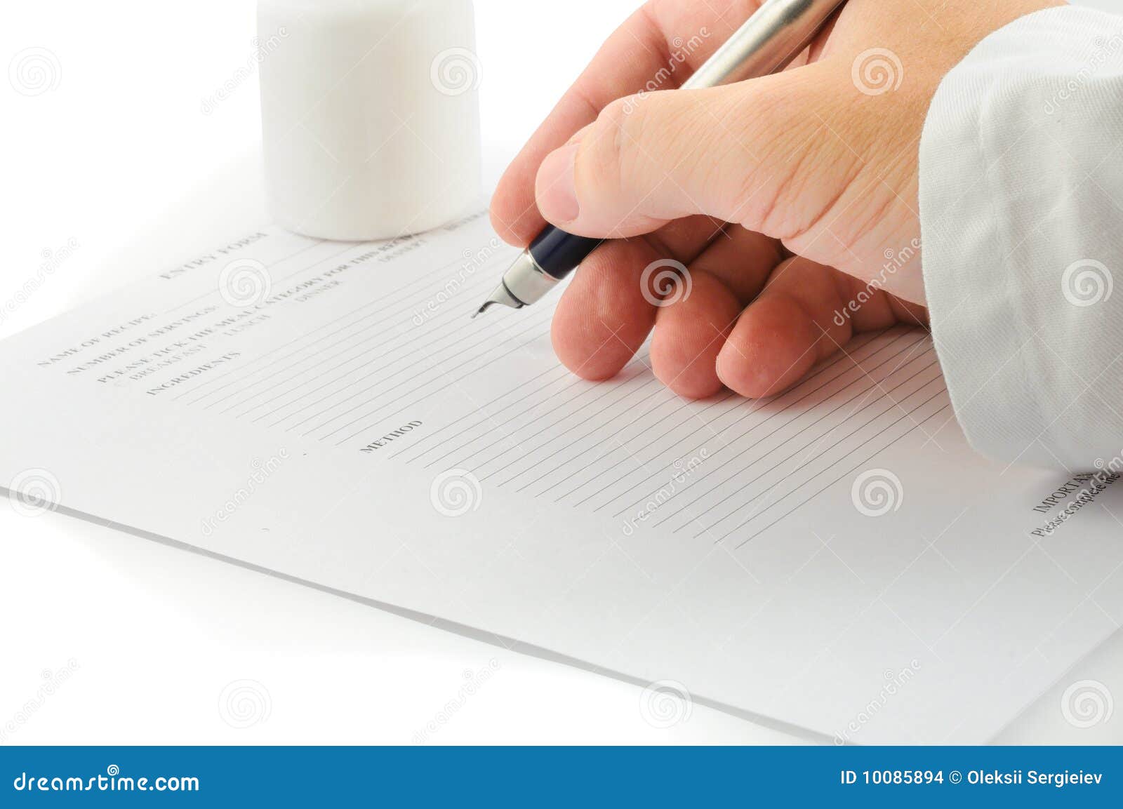 Doctor Hand with an Ink Pen Stock Photo - Image of descriptive ...