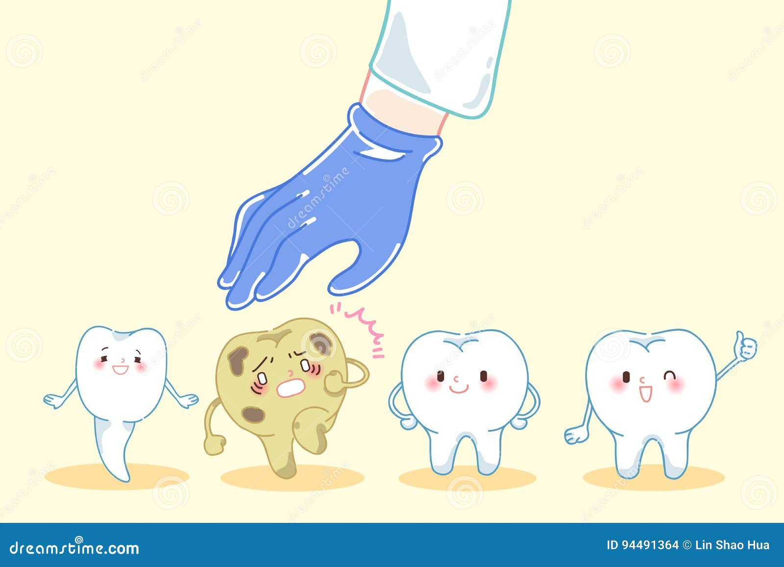 4 Decay Teeth ,dental Concept Cartoon Vector | CartoonDealer.com #70021877