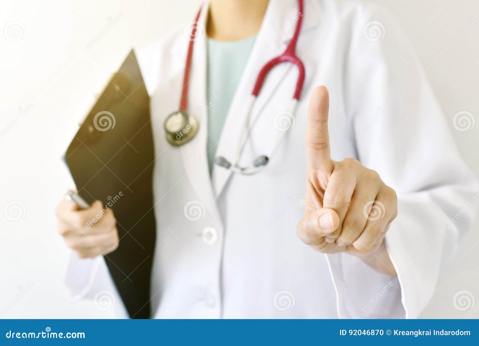 Doctor Hand Pointing on Empty Space, Doctor Hand Touching. Stock Photo ...
