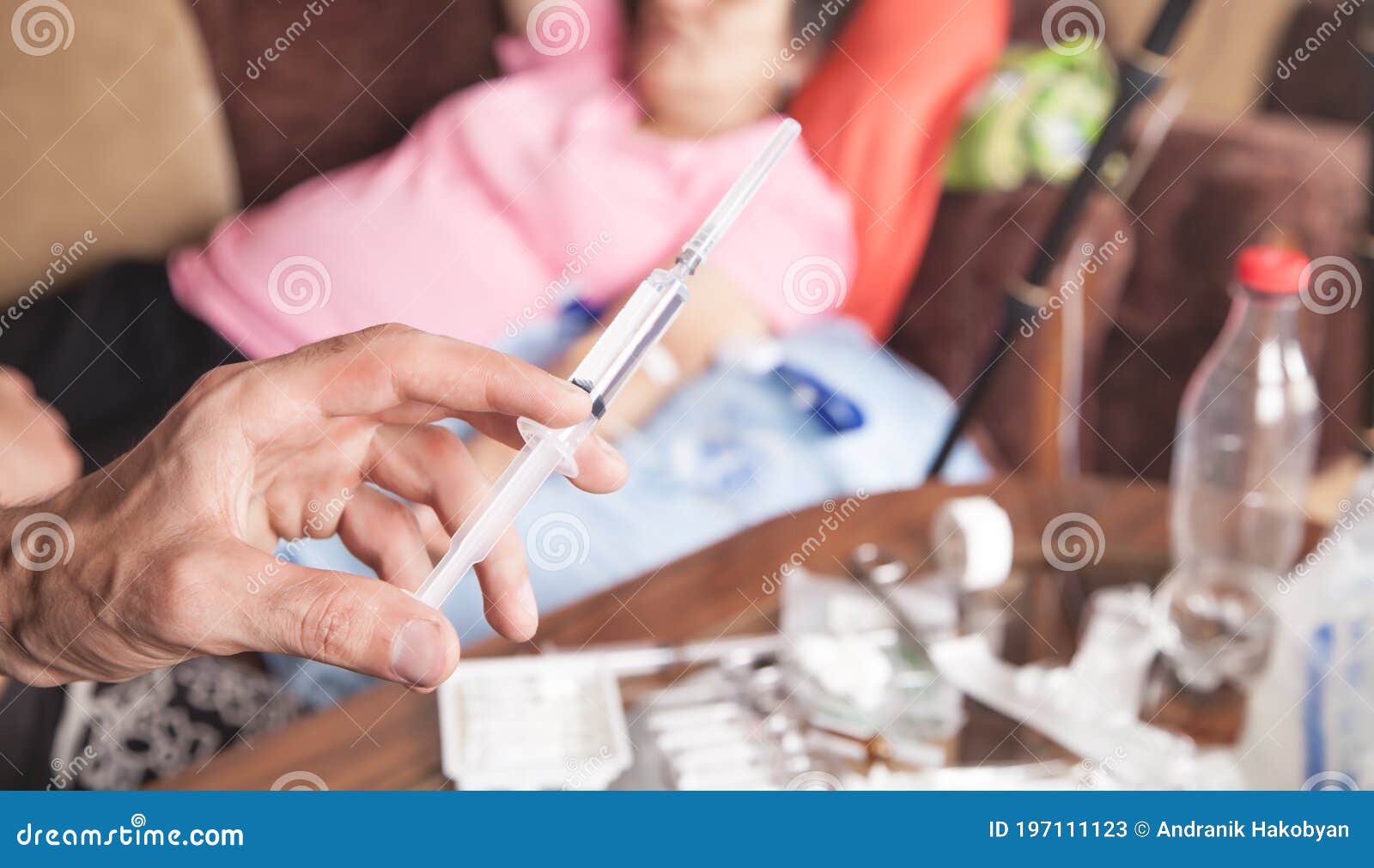Doctor Hand Syringe. Making Injection in Patient Stock Image - Image of ...