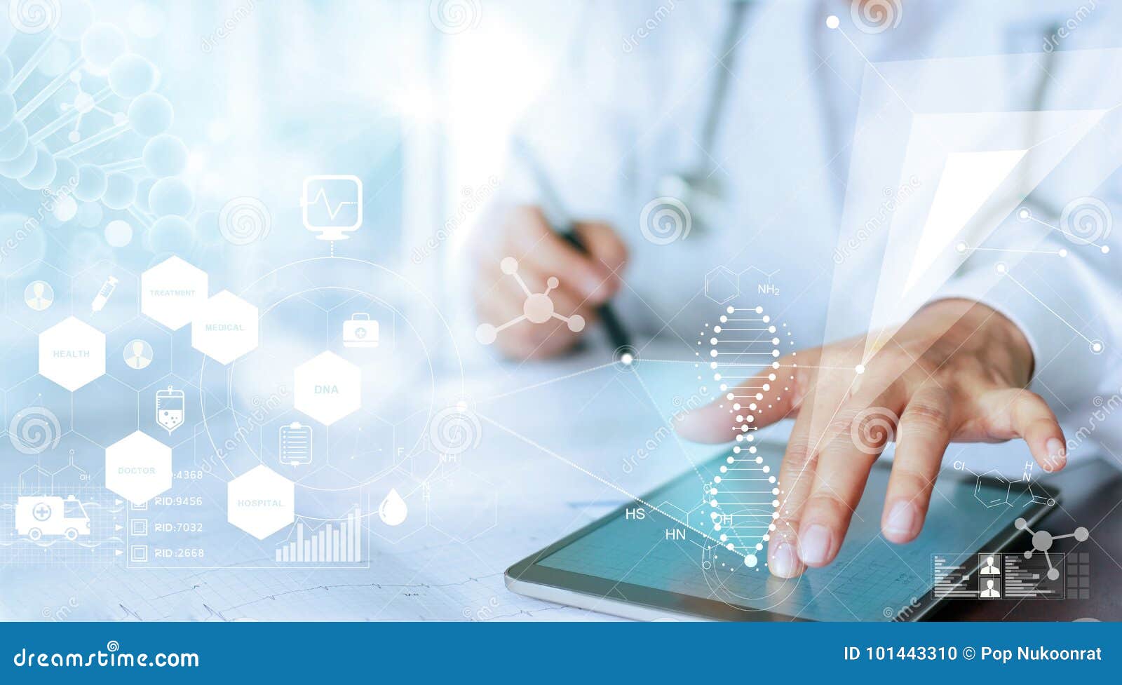 Doctor Hand Touching Computer Interface As Medical Network Stock Photo ...