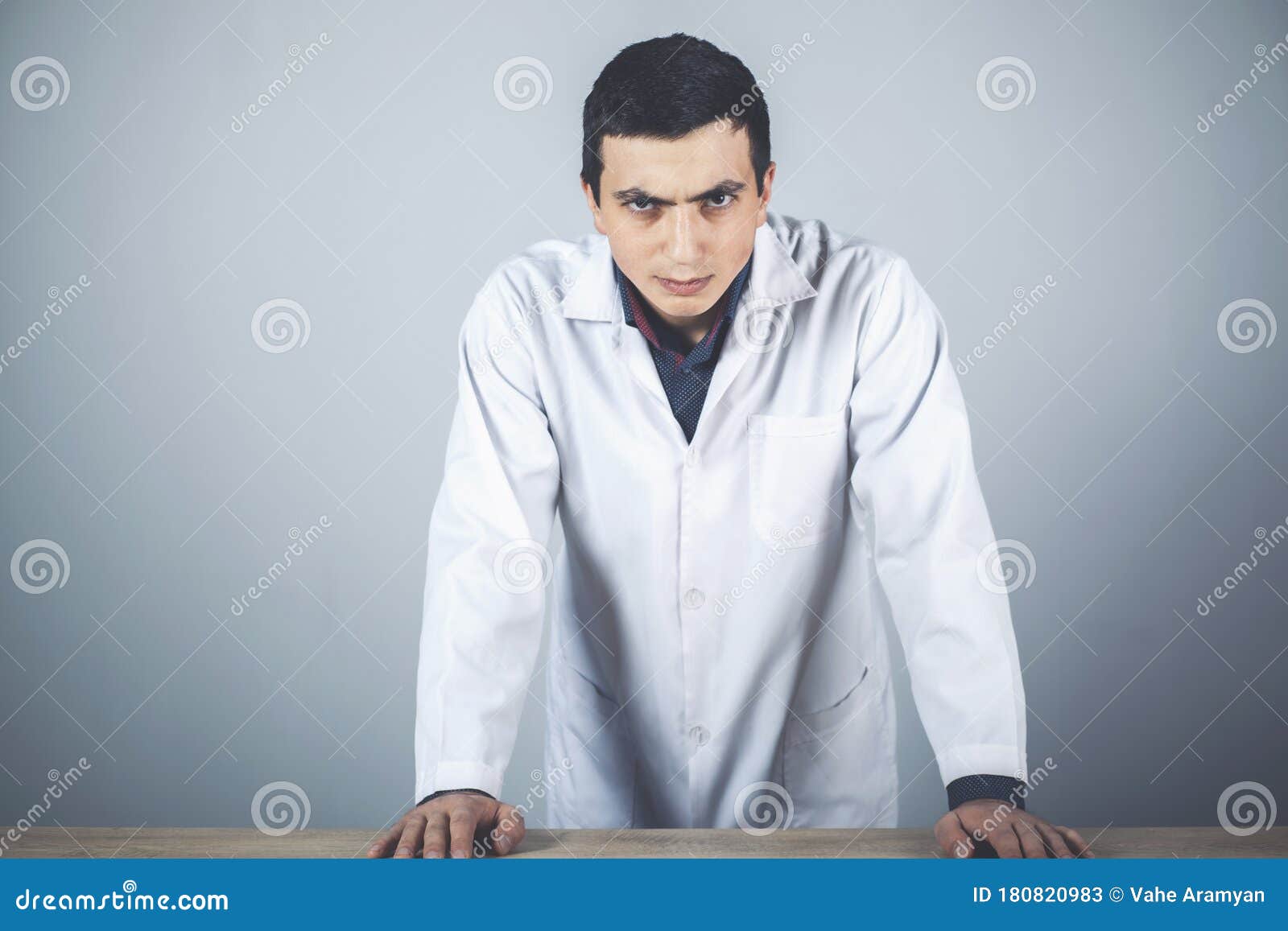 Doctor with Hands Resting on the Table for Examination Stock Image ...