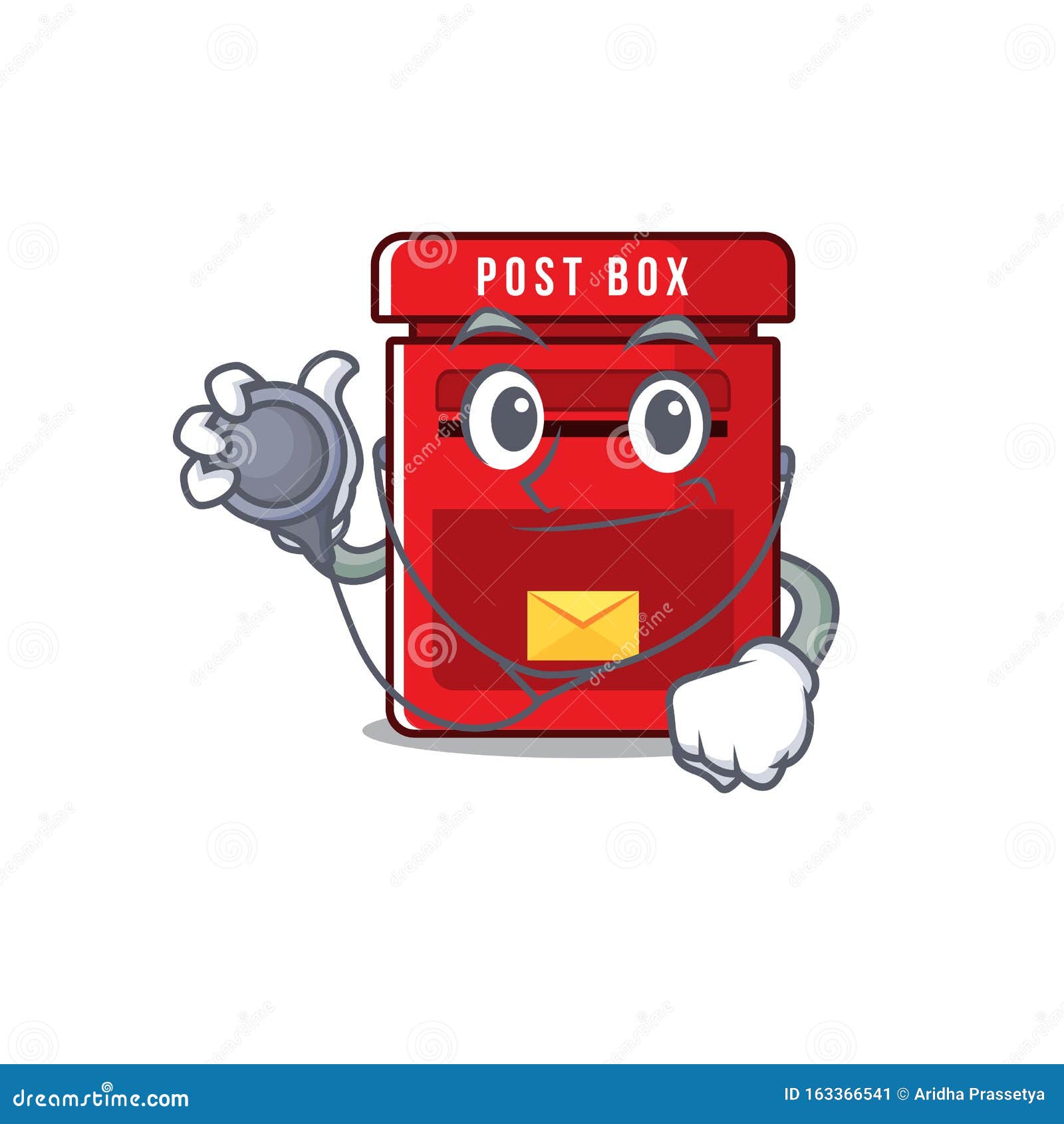 Doctor Happy Mailbox in with Cartoon Cute Stock Vector - Illustration ...
