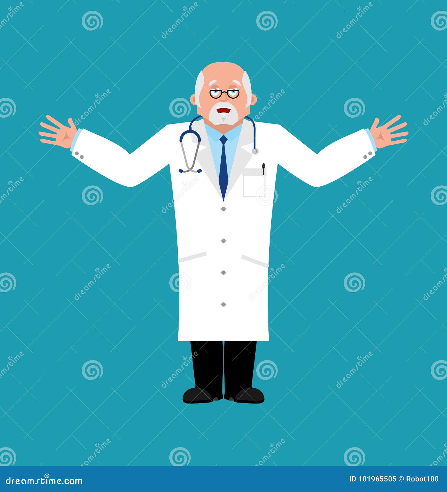 Doctor Happy. Physician Merry Cheerful Stock Vector - Illustration of ...
