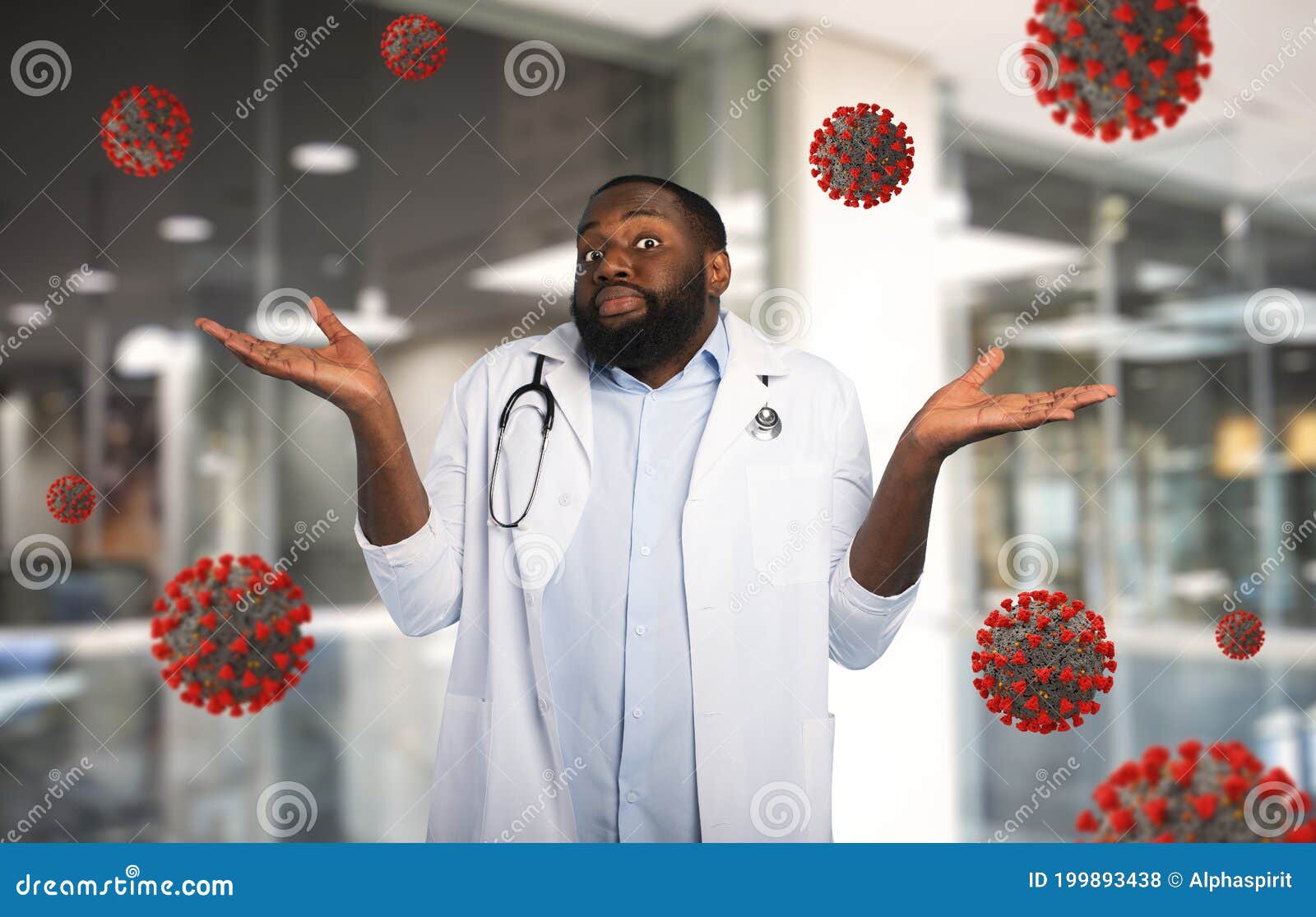 Doctor Has Question and Doubt about Covid19 Virus Stock Photo - Image ...