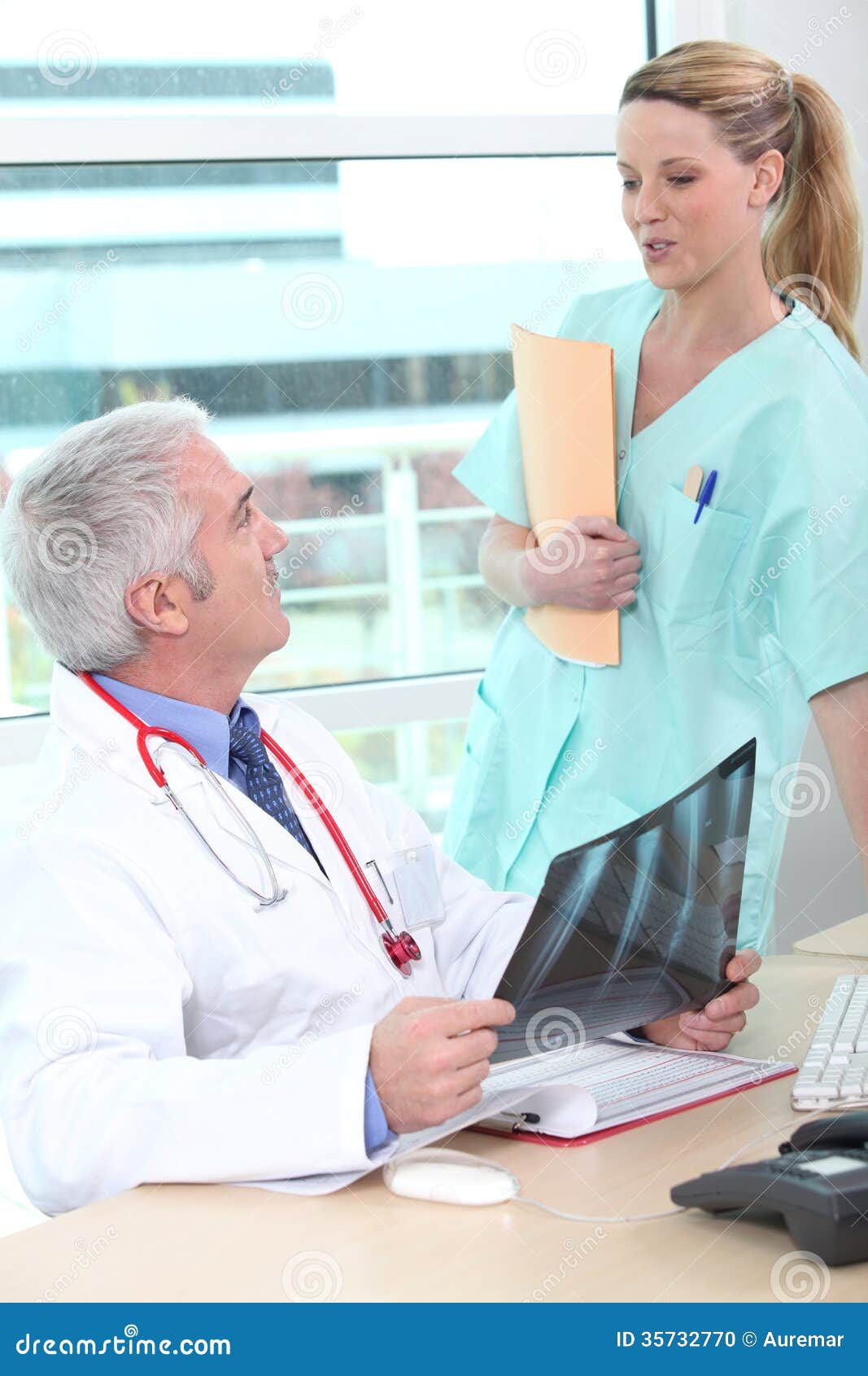 Doctor Having a Conversation Stock Photo - Image of imaging, discuss ...
