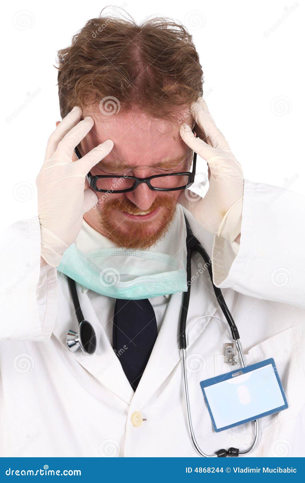 Doctor having headache stock photo. Image of healthy, male - 4868244
