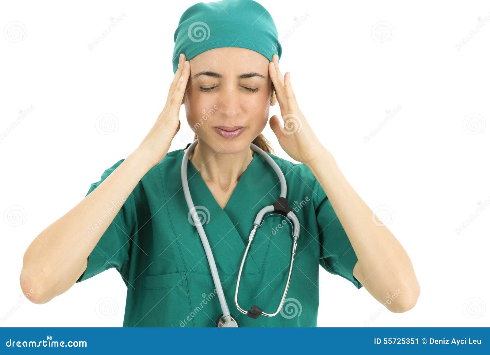 Doctor having headache stock image. Image of green, care - 55725351