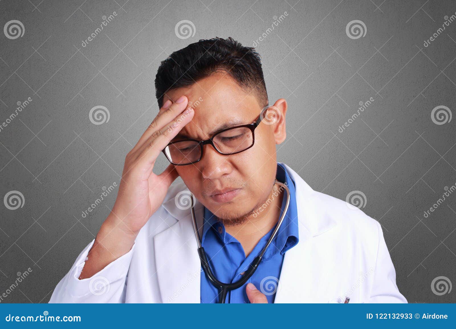 Doctor Having Headache stock image. Image of asian, expression - 122132933