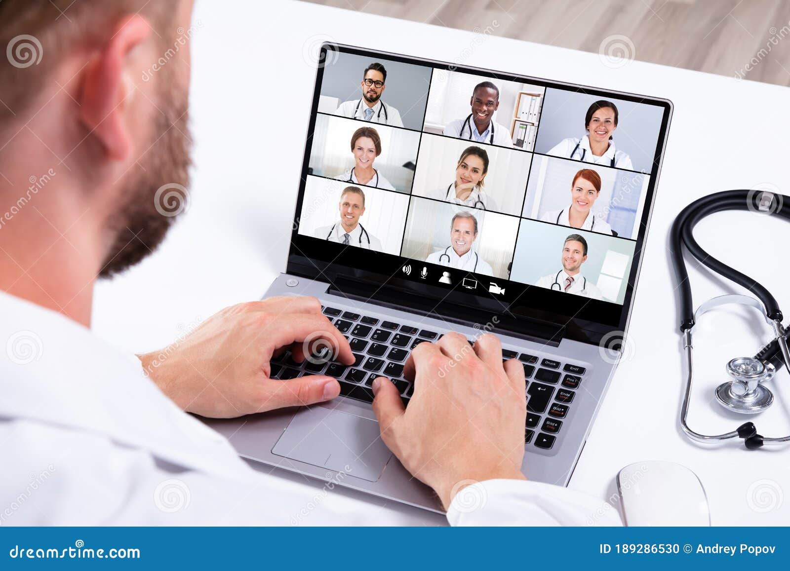 Doctor in Online Medical Video Conference Stock Photo - Image of ...