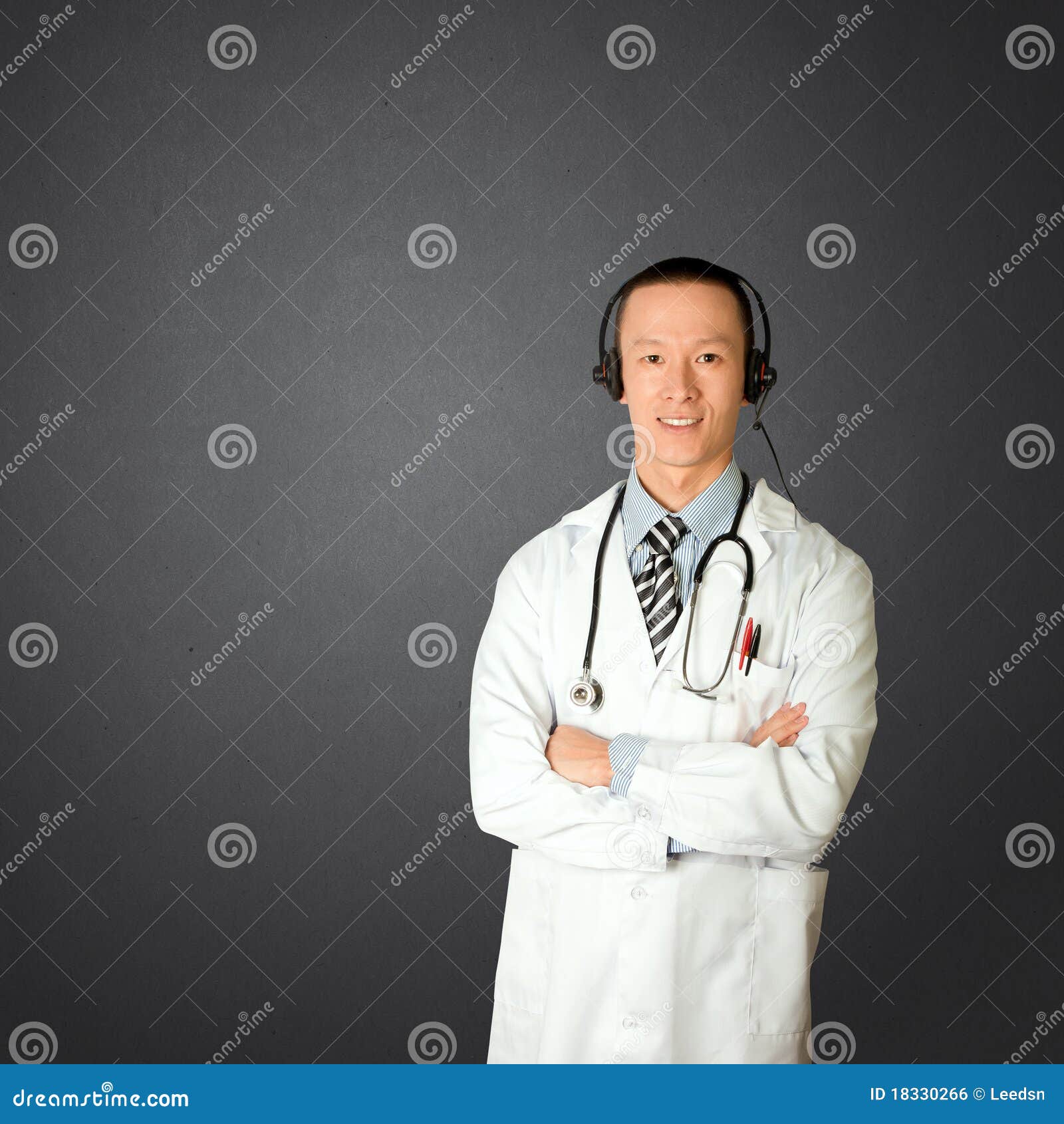 Doctor with headphones stock photo. Image of equipment - 18330266