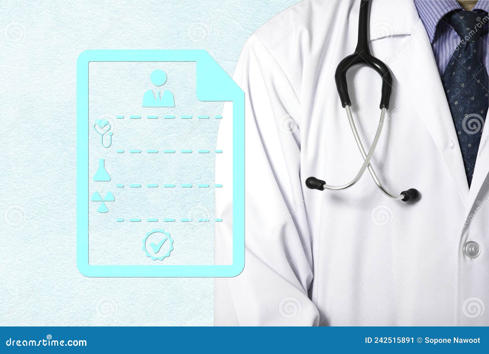 A Doctor and a Health Check-up Report Stock Image - Image of profession ...