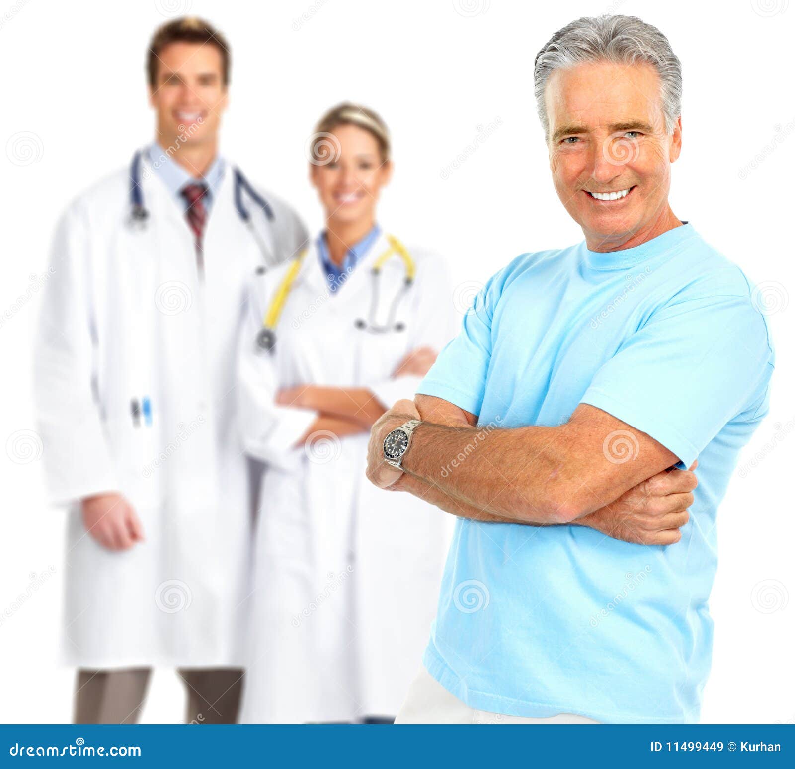 Doctor and Healthy Elderly Man Stock Image - Image of aged, clinical ...