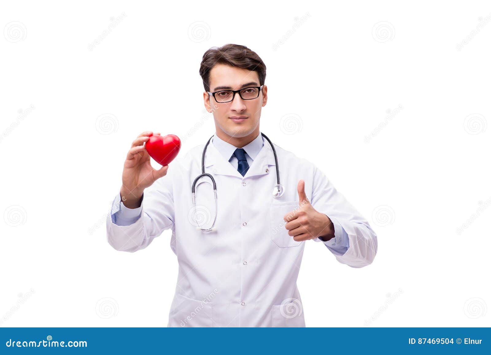 The Doctor with Heart Isolated on White Background Stock Photo - Image ...