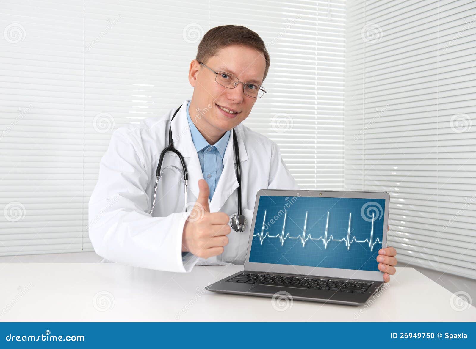 Doctor with Hearts Beat Diagram Stock Photo - Image of specialist ...